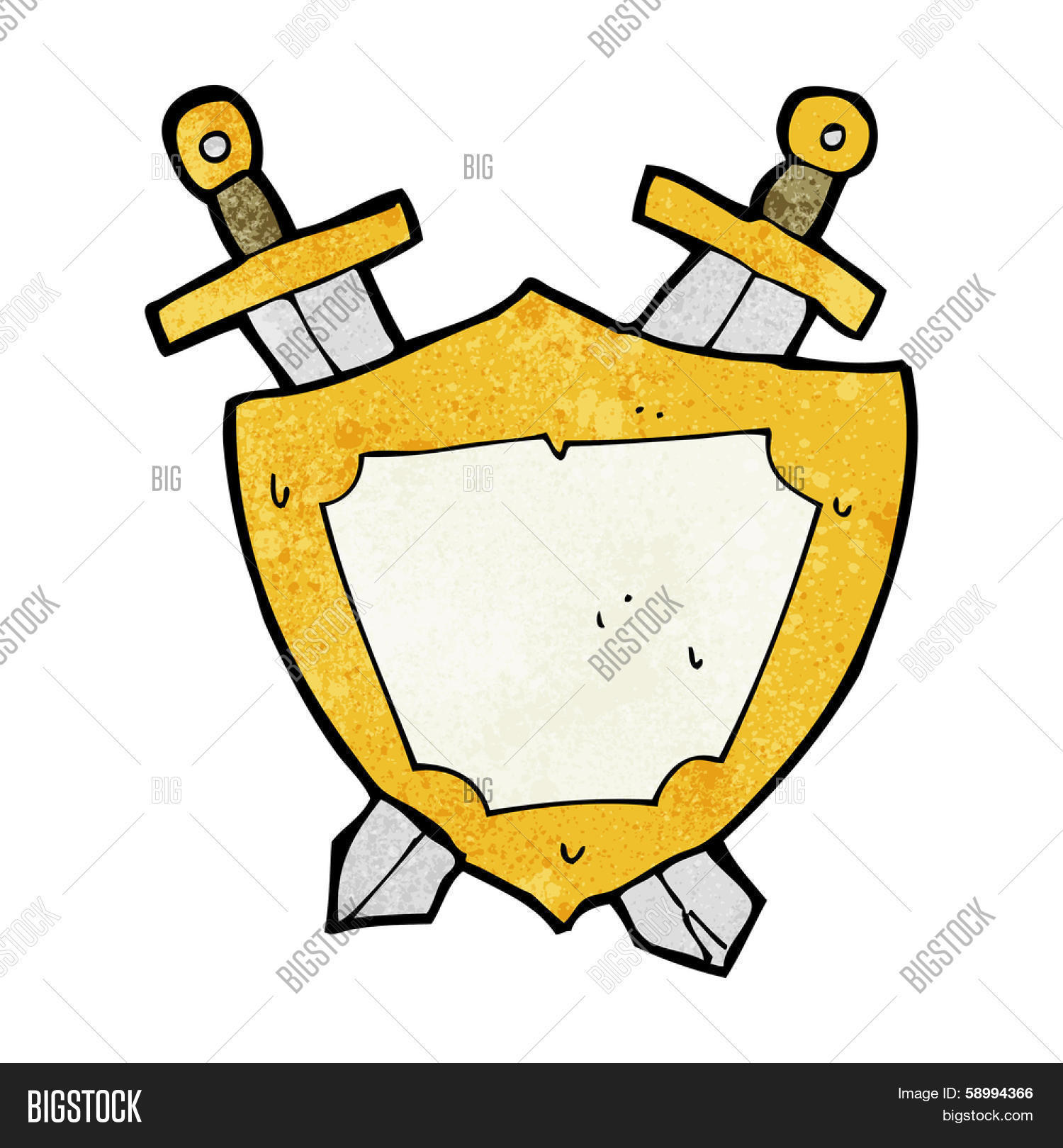 Cartoon Shield Swords Vector & Photo (Free Trial) | Bigstock