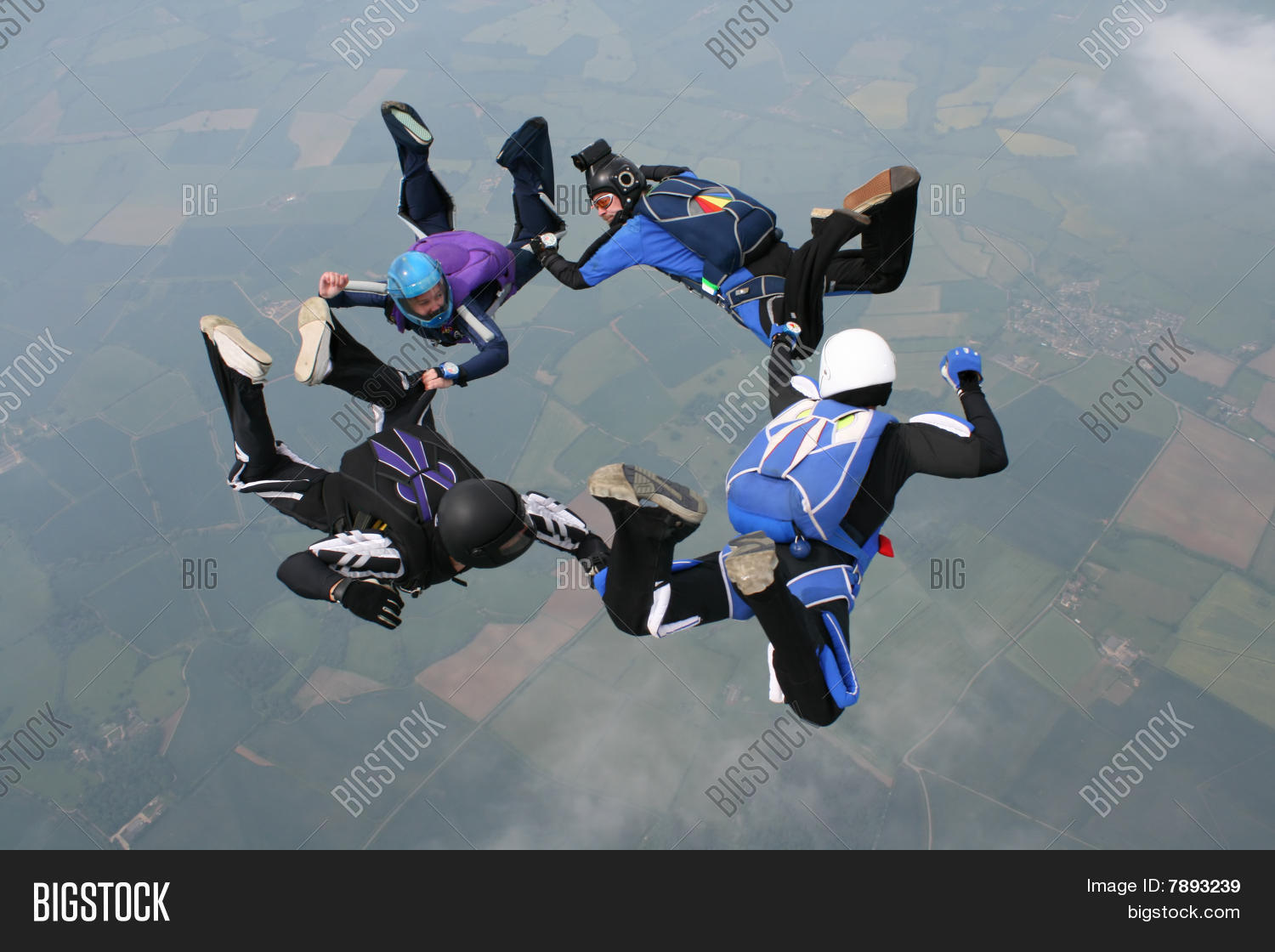 Four Skydivers Form Image & Photo (Free Trial) | Bigstock