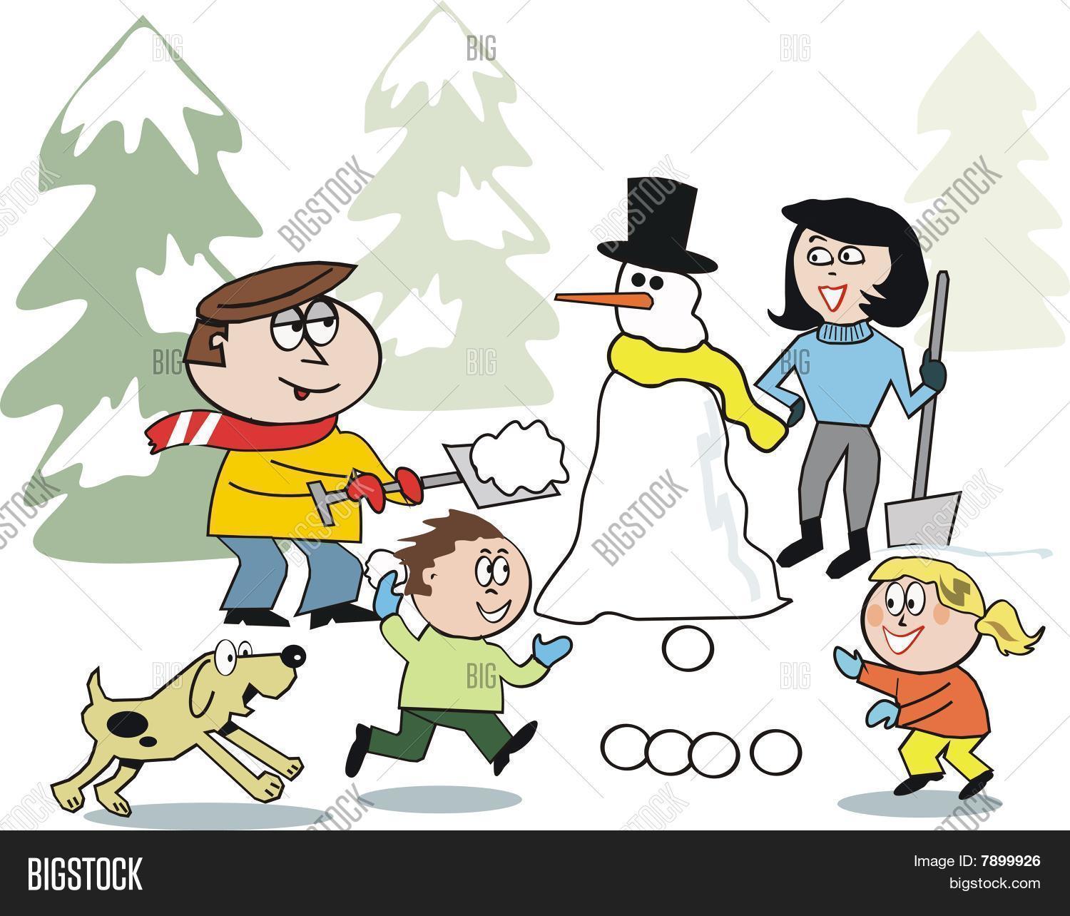 Family Snow Cartoon Vector & Photo (Free Trial) | Bigstock