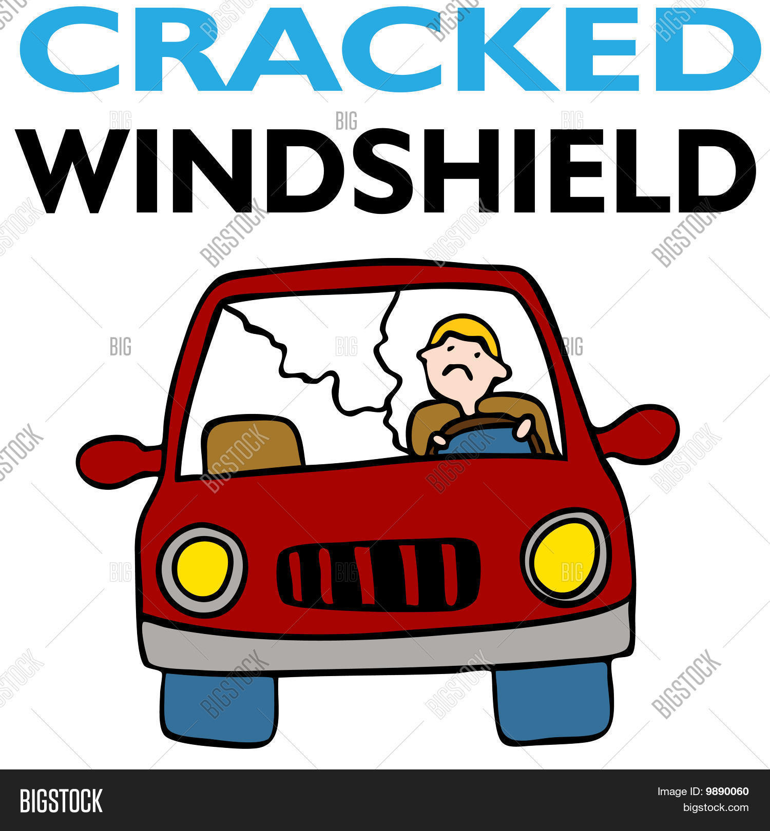 Cracked Windshield Vector & Photo (Free Trial) | Bigstock