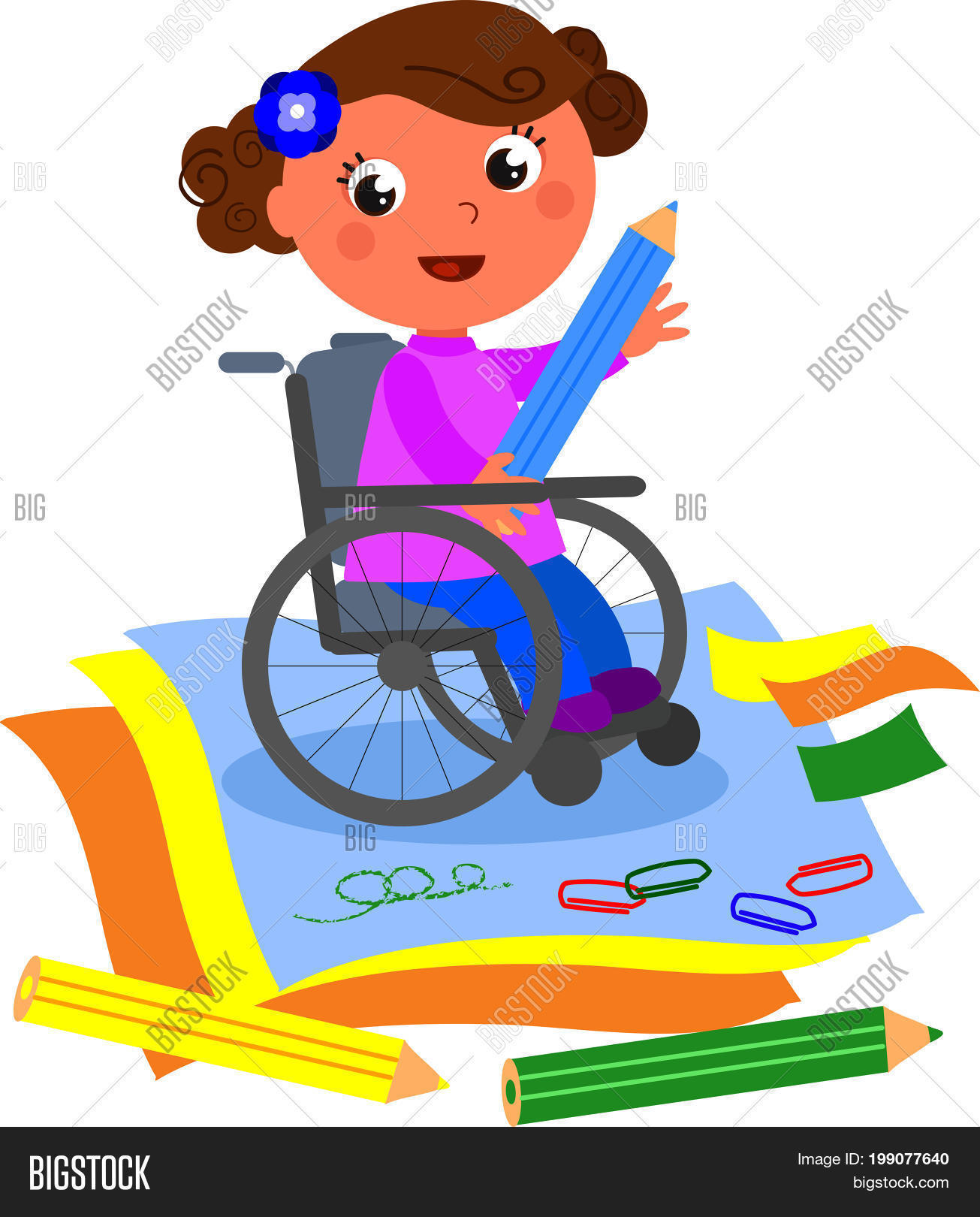 how to draw a girl in a wheelchair