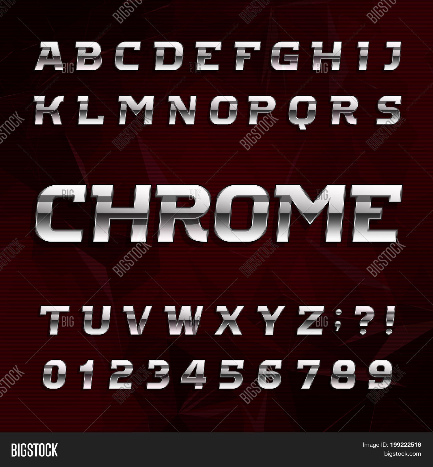 Chrome Alphabet Font Vector & Photo (Free Trial) | Bigstock
