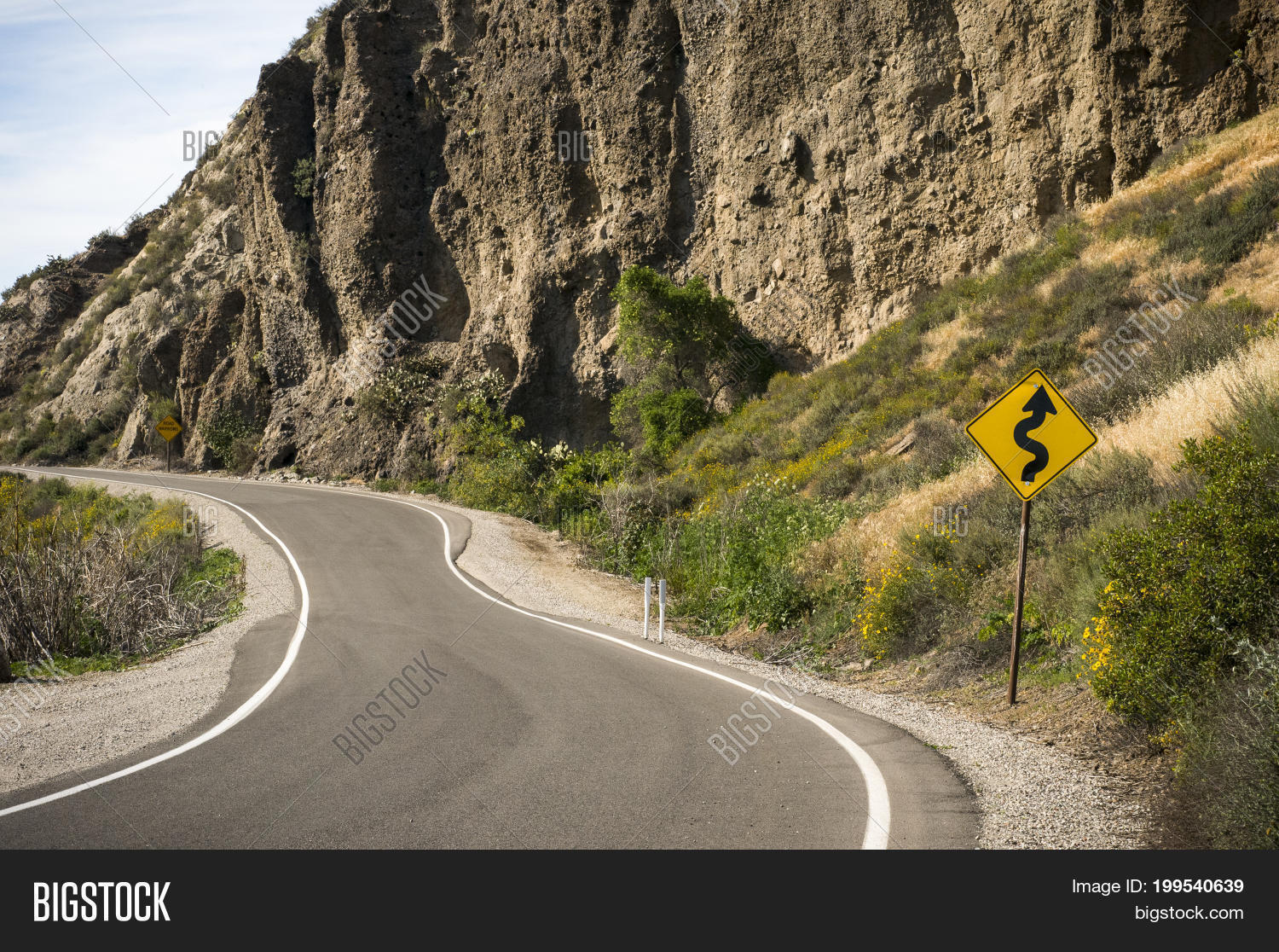 Windy Road Sign On Image & Photo (Free Trial) | Bigstock