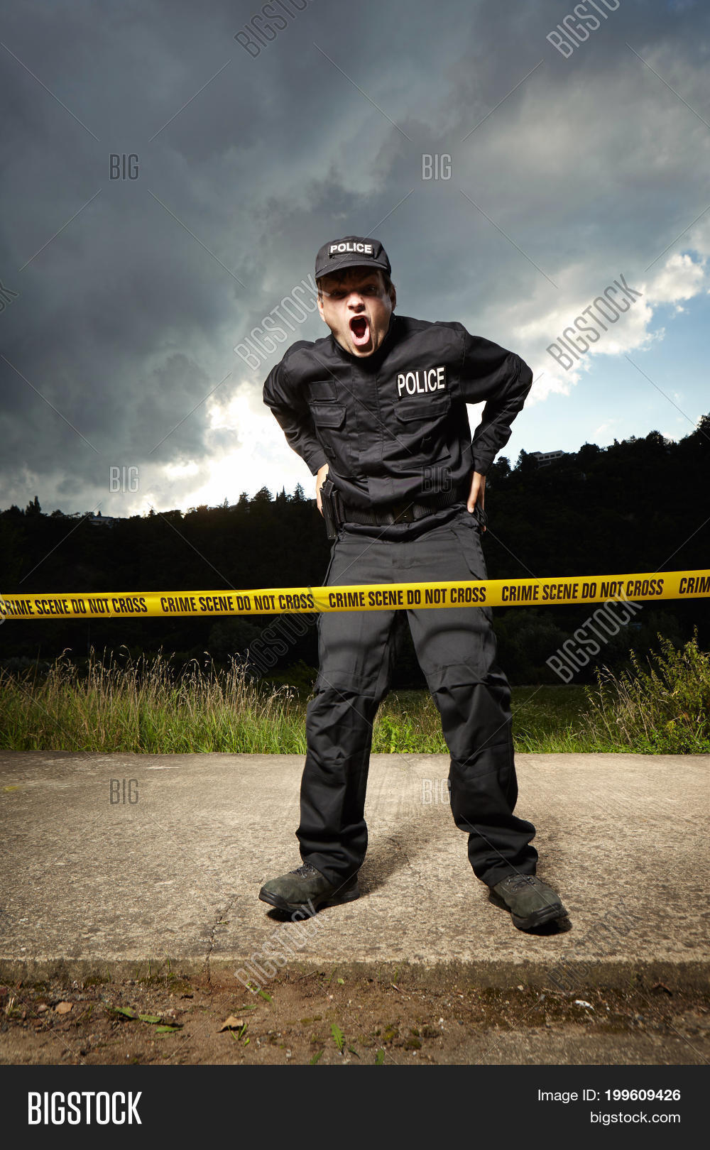 Police Man Guarding Image & Photo (Free Trial) | Bigstock