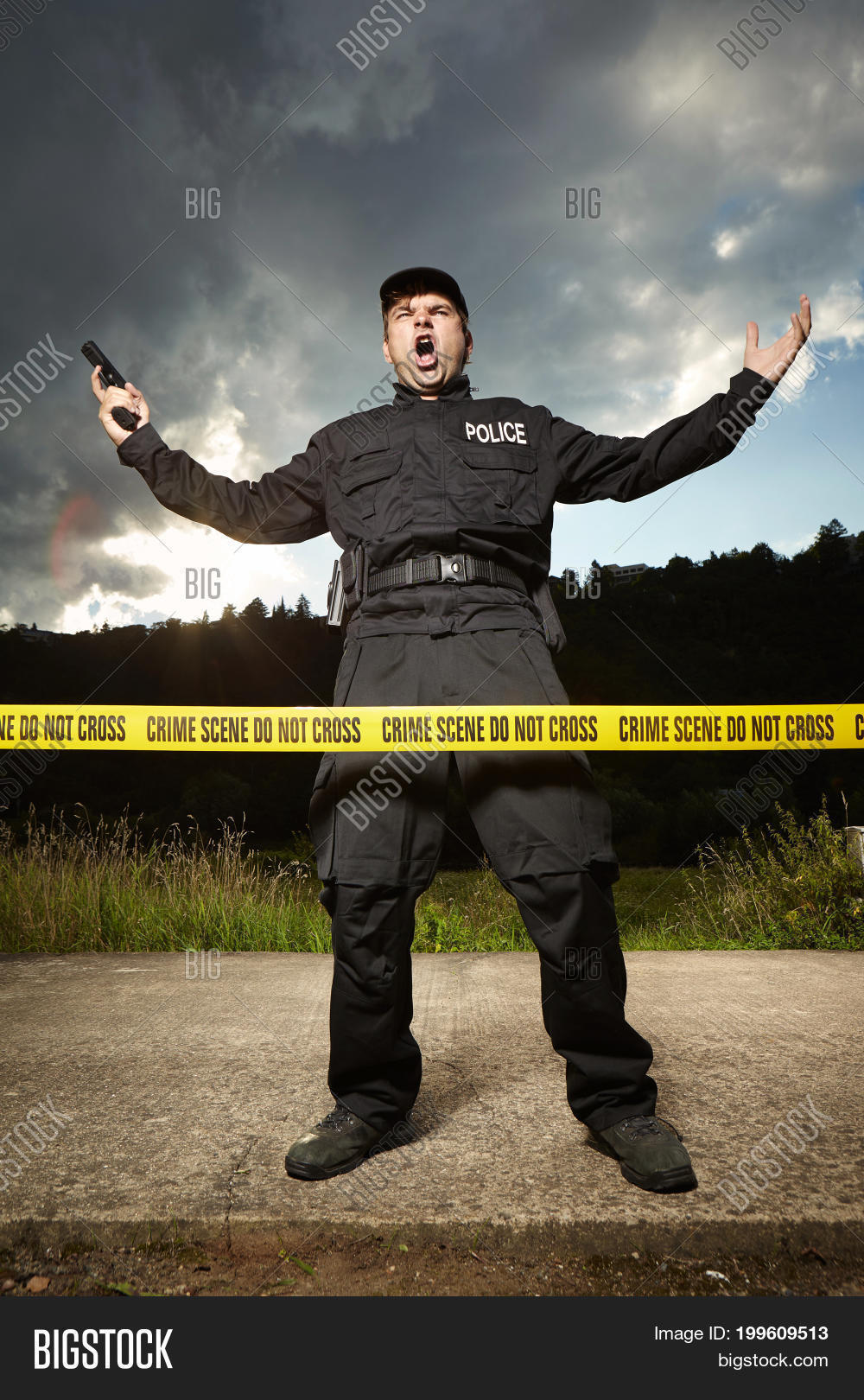 Police Man Guarding Image & Photo (Free Trial) | Bigstock