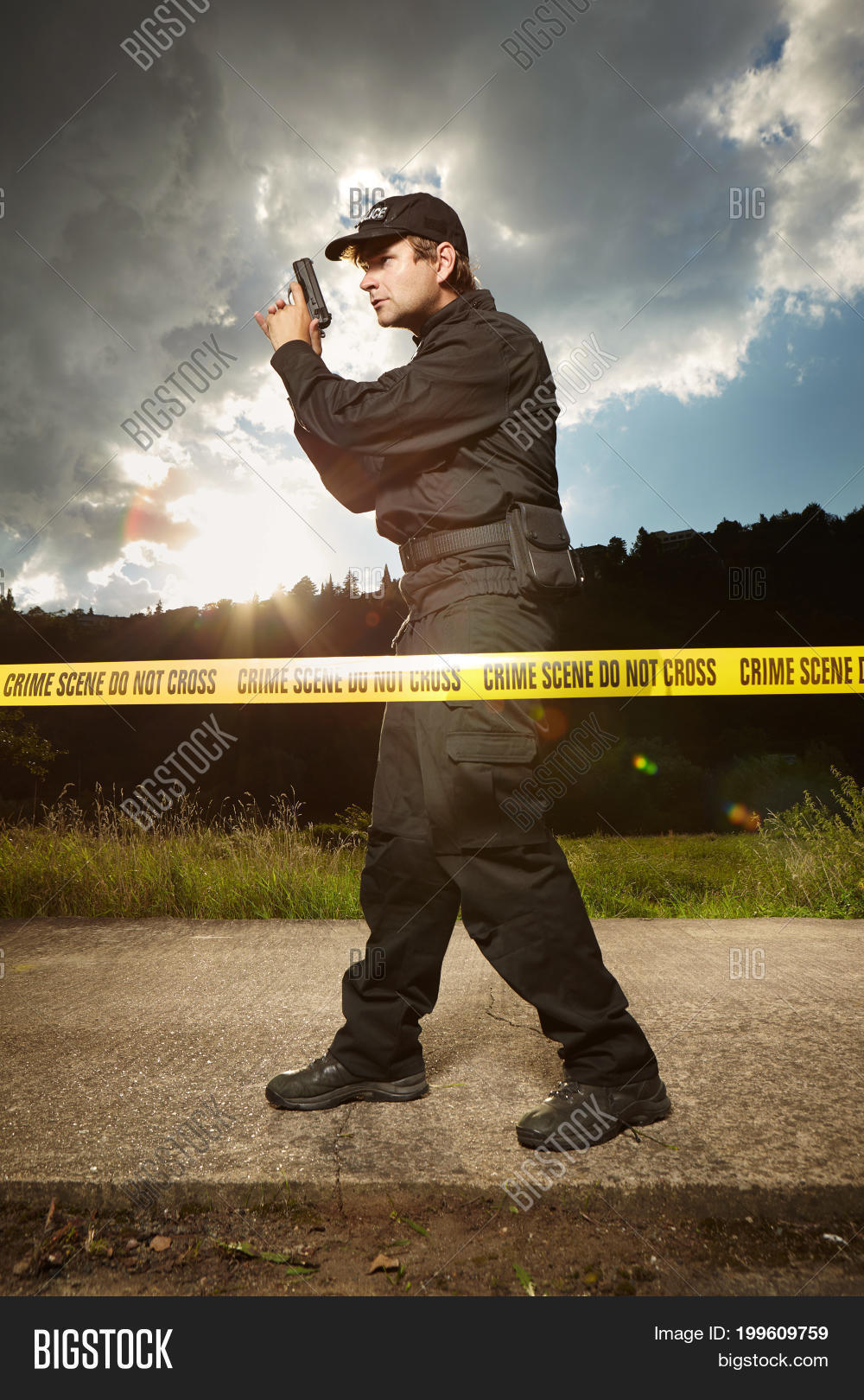 Police Man Guarding Image & Photo (Free Trial) | Bigstock