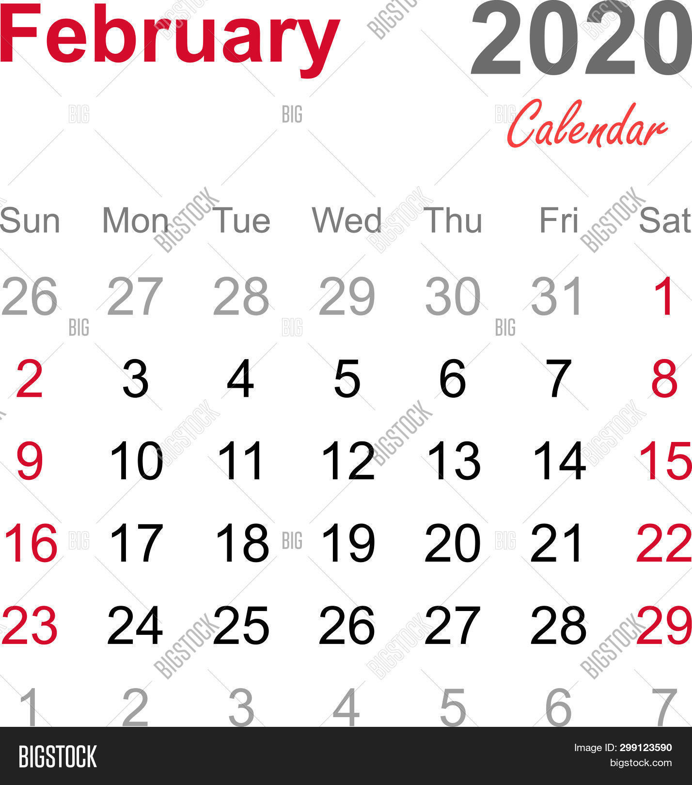 February 2020 Vector & Photo (Free Trial) | Bigstock