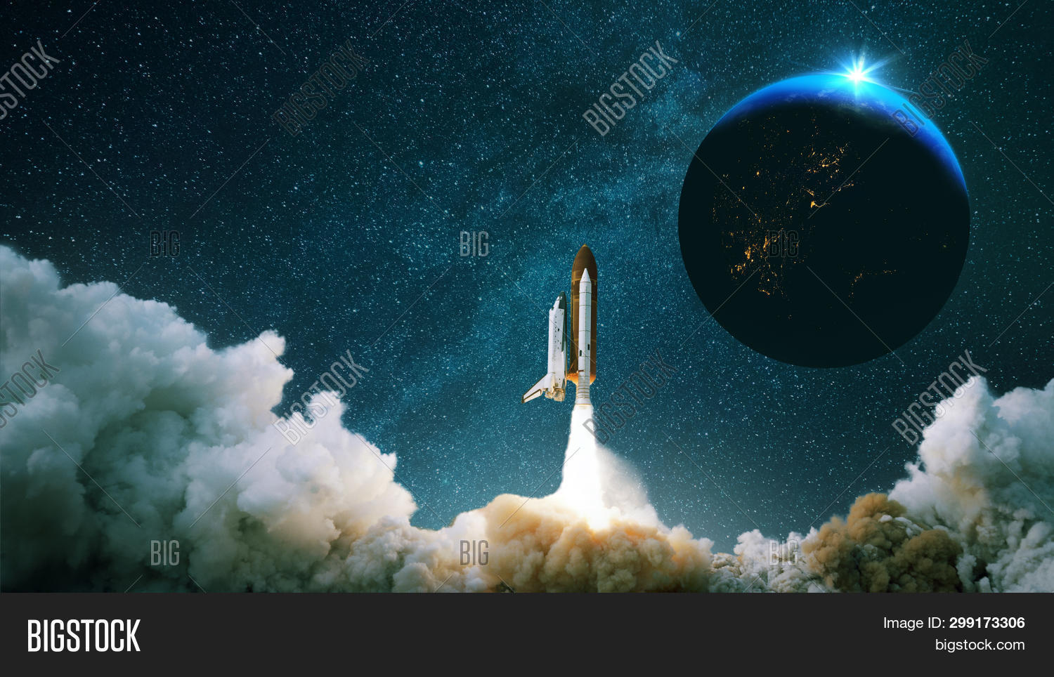Rocket Takes Off Into Image & Photo (Free Trial) | Bigstock