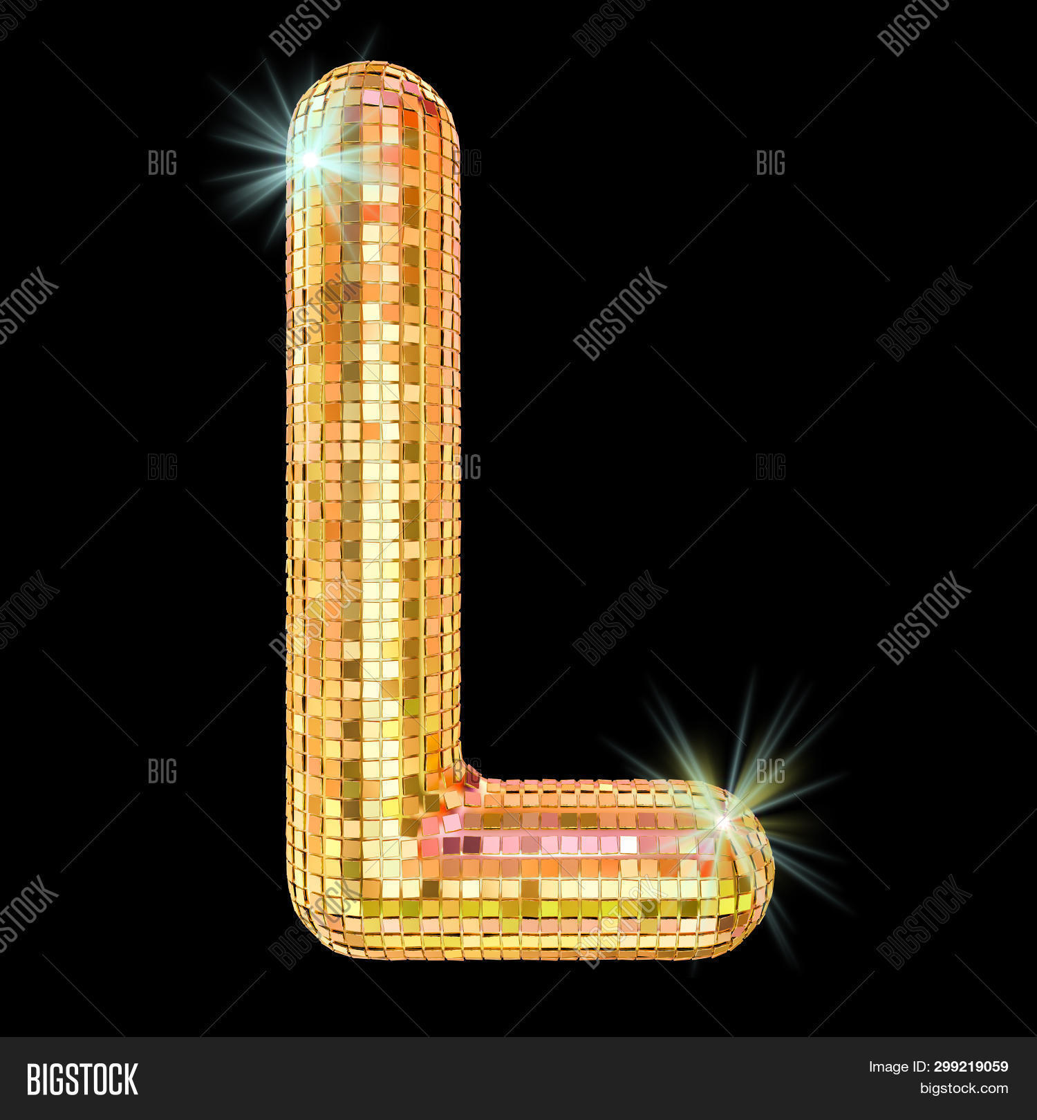 The Letter L In Glitter