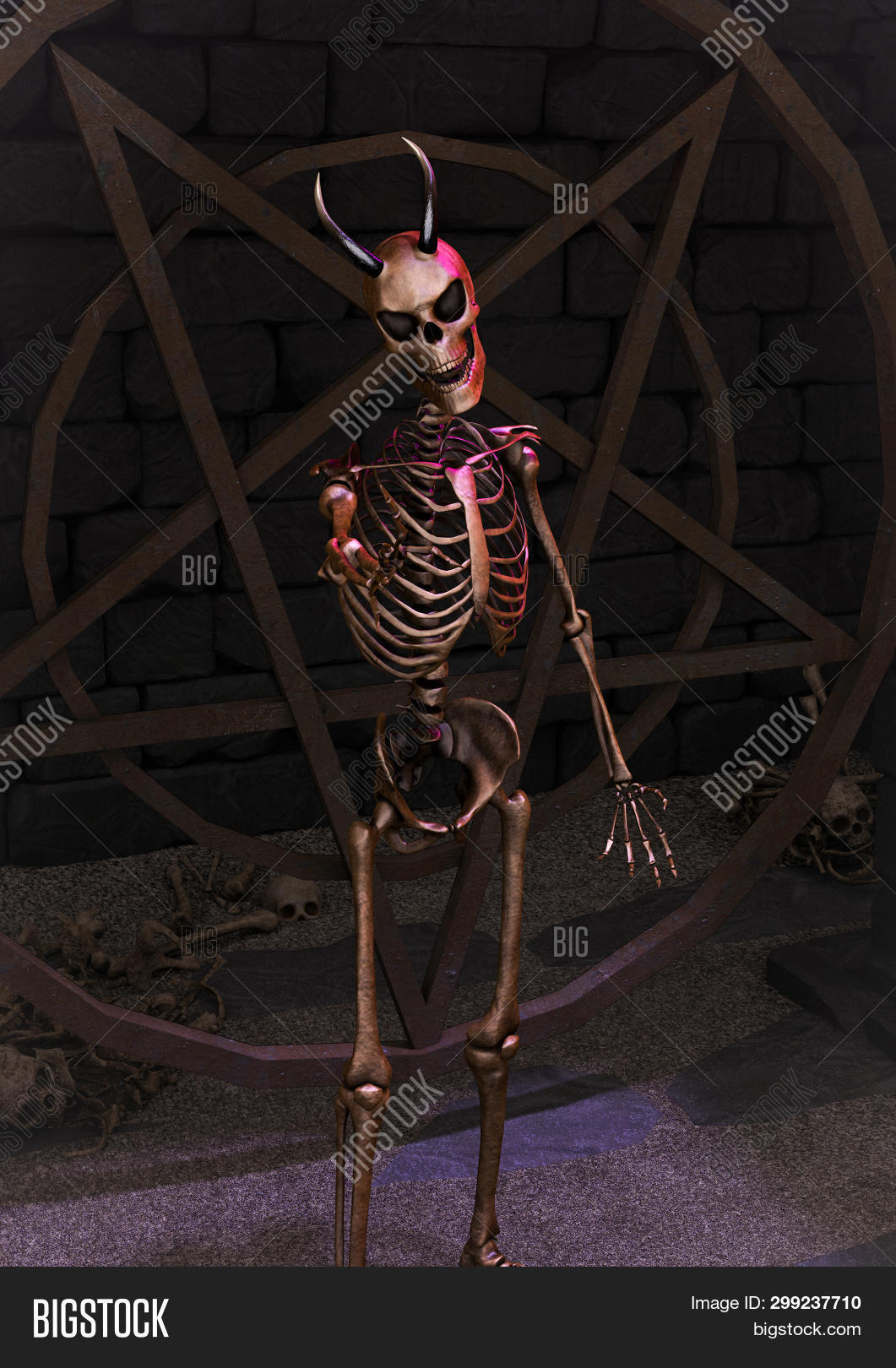 Portrait Creepy Horned Image & Photo (Free Trial) | Bigstock