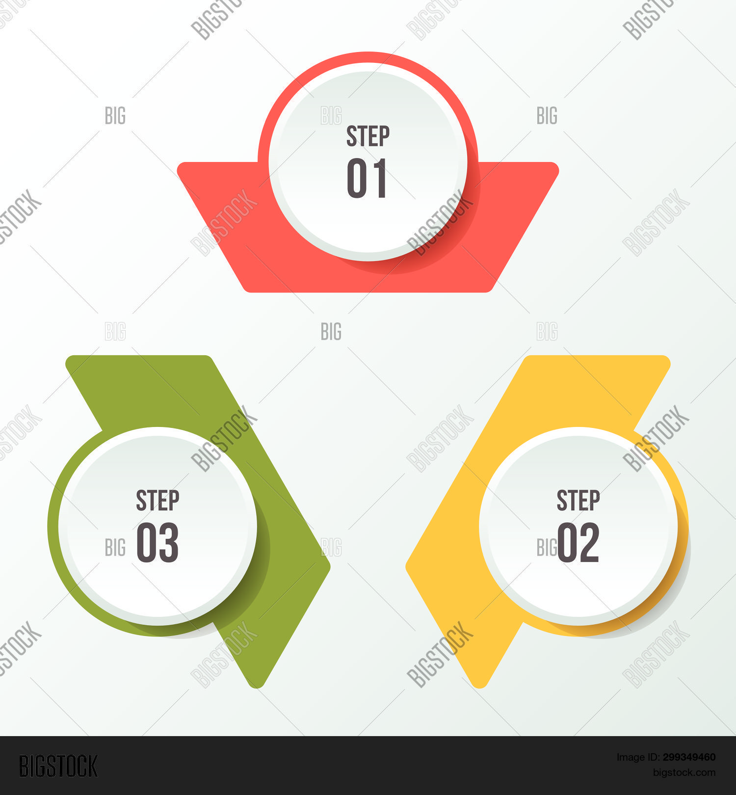 3 Steps Circle Chart Vector & Photo (Free Trial) | Bigstock