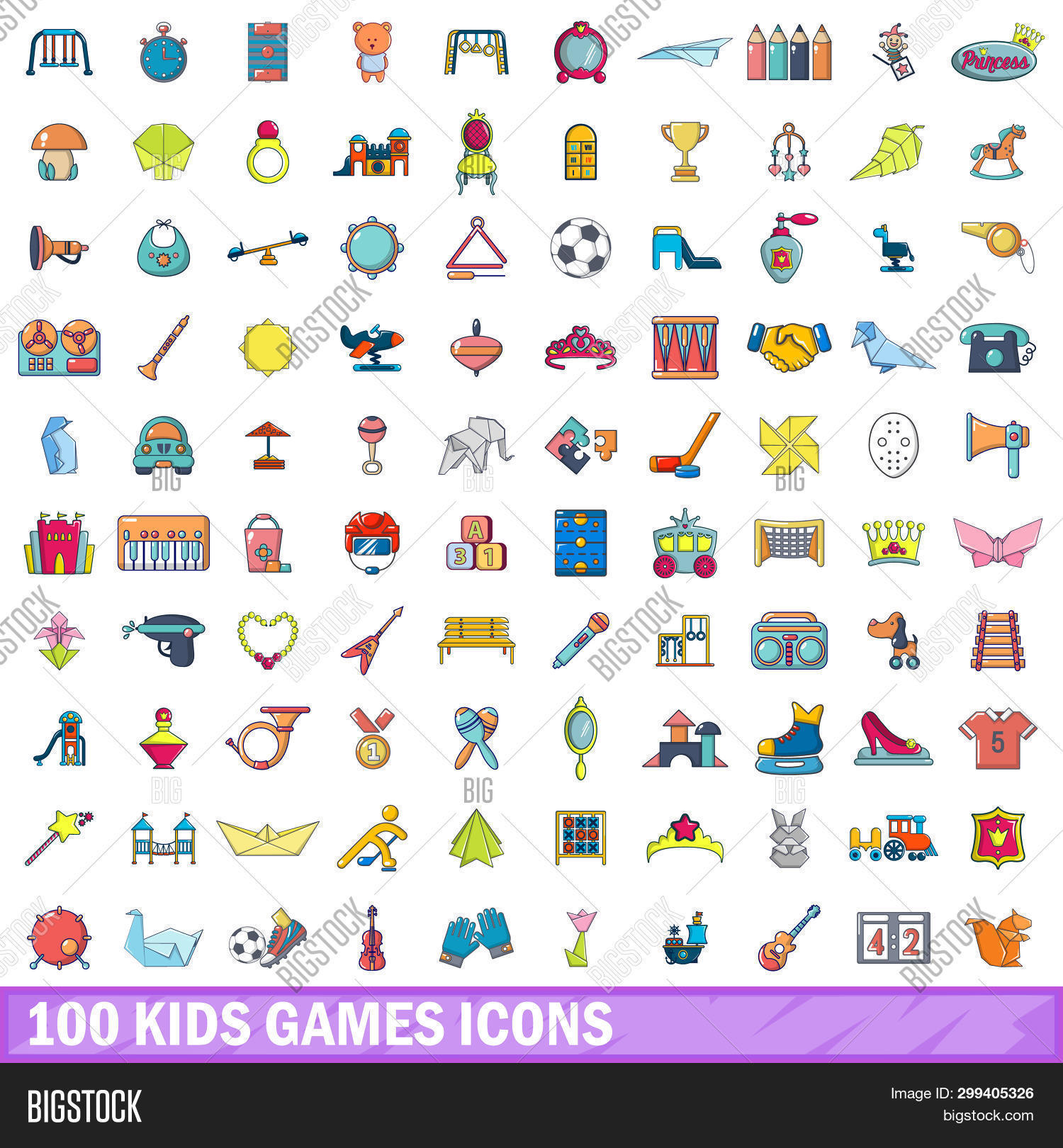 100 Kids Games Icons Image & Photo (Free Trial) | Bigstock