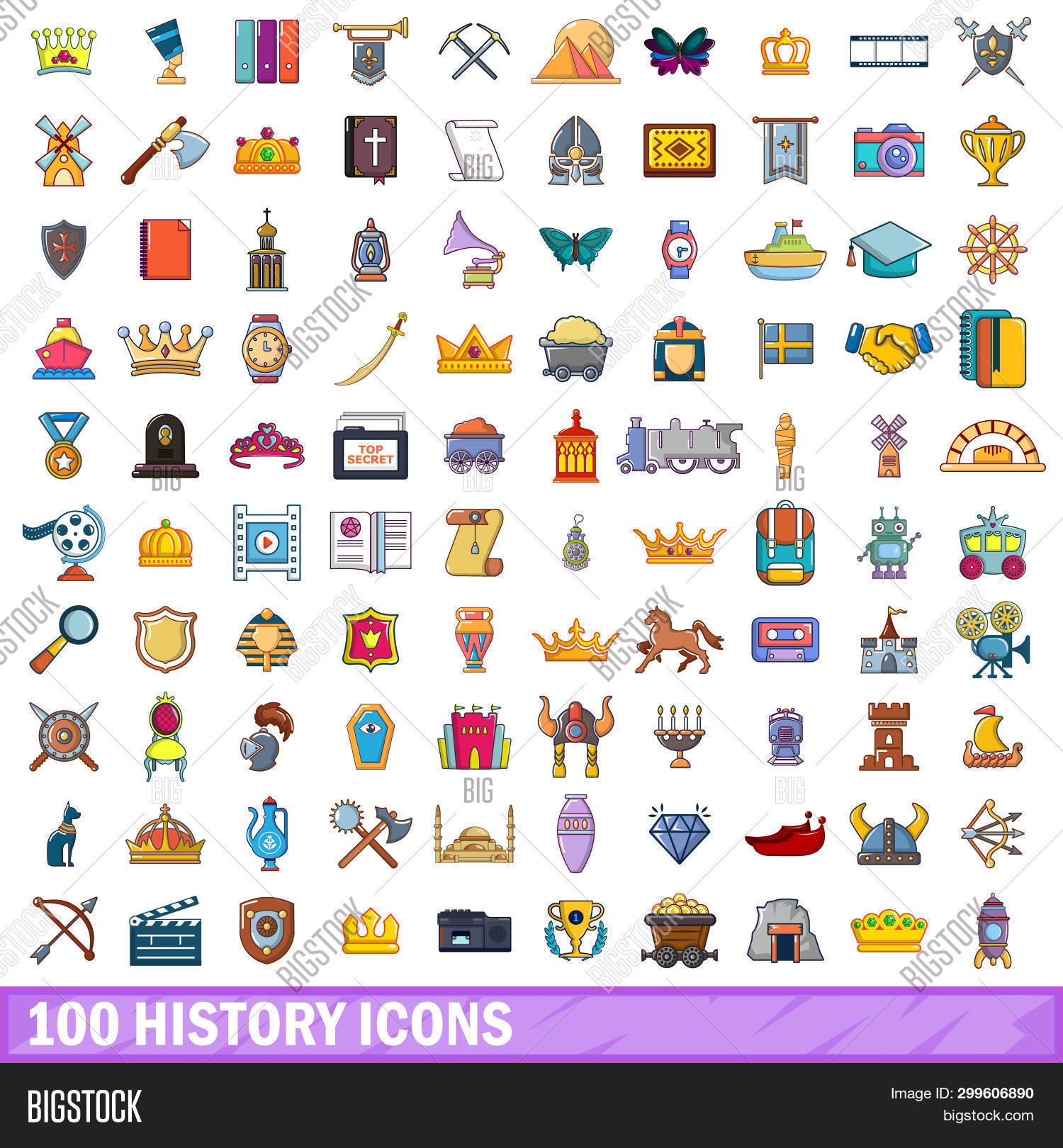 100 History Icons Set Image & Photo (Free Trial) | Bigstock