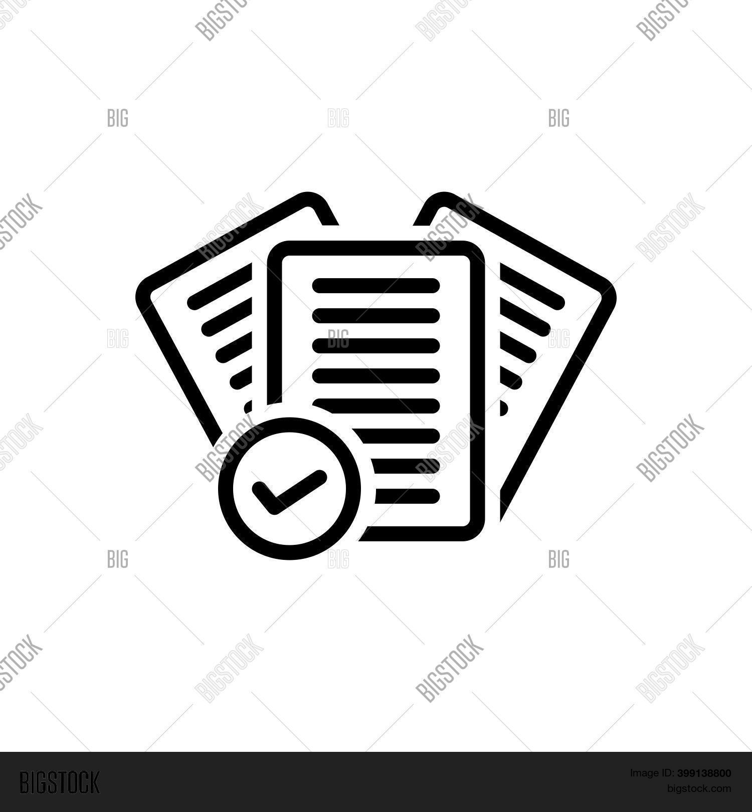 Black Line Icon Right Vector & Photo (Free Trial) | Bigstock