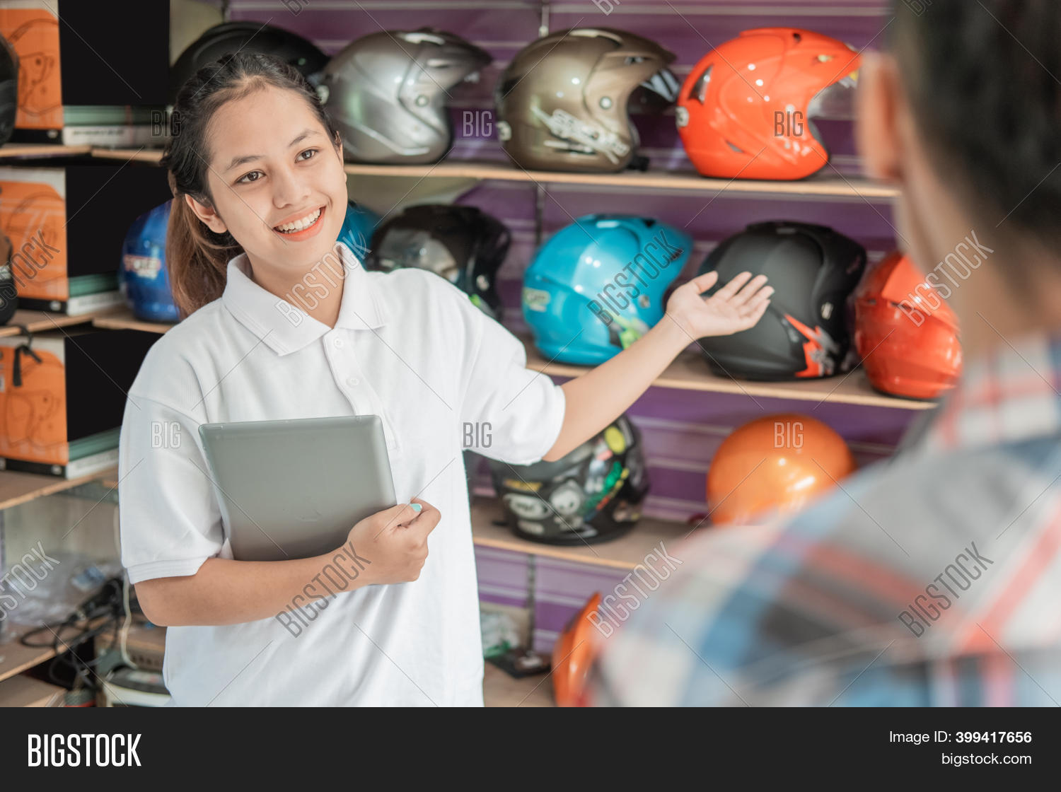 Female Shop Assistant Image And Photo Free Trial Bigstock