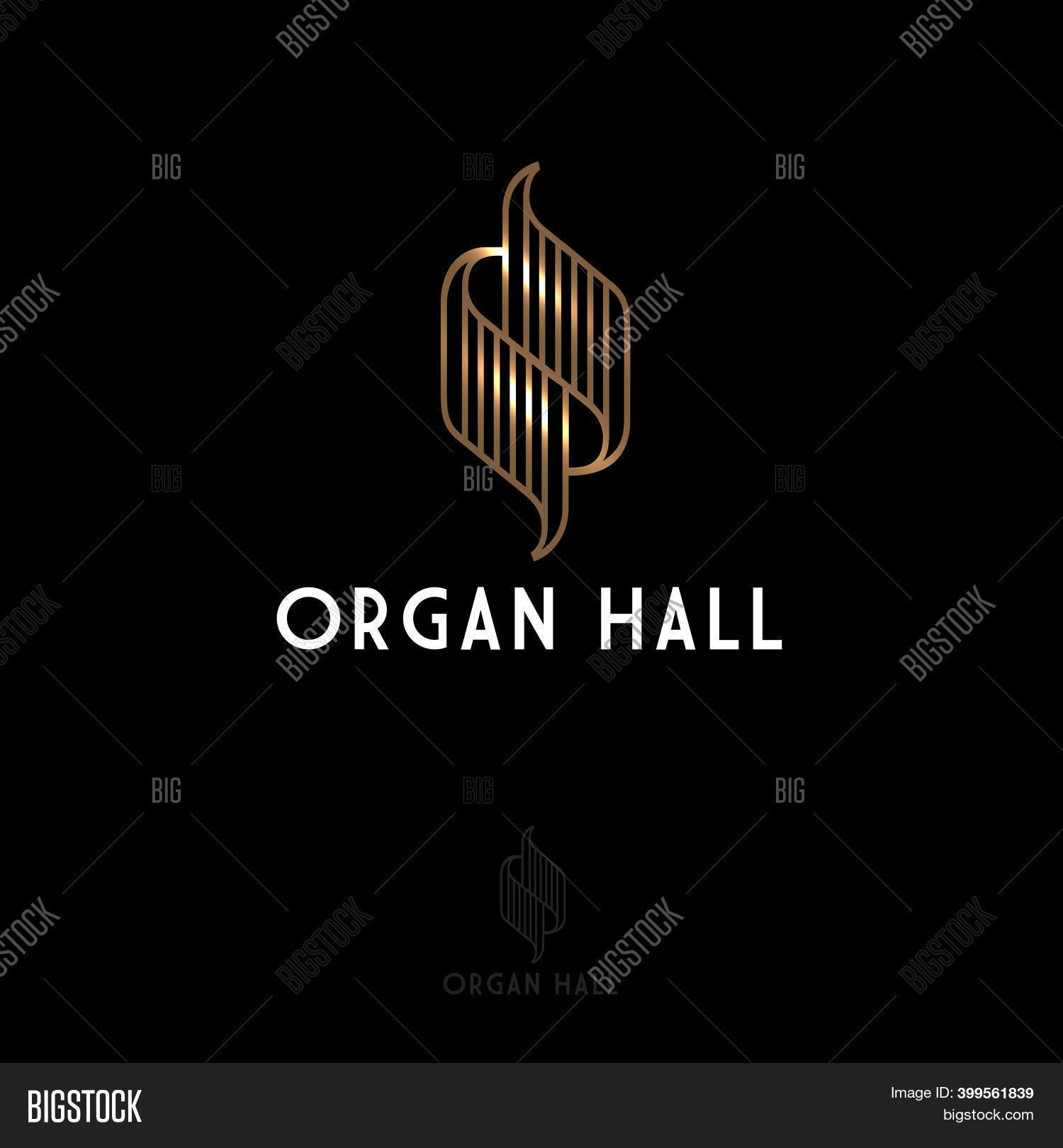 Organ Hall Logo. Gold Vector & Photo (Free Trial) | Bigstock