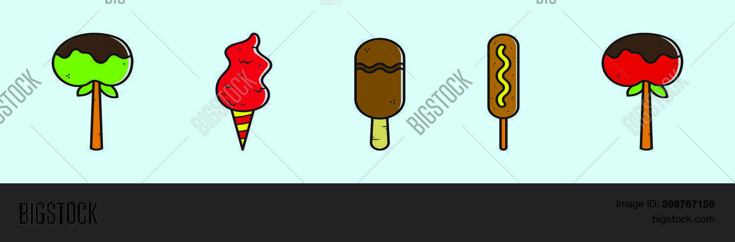 Set County Fair Food Vector & Photo (Free Trial) | Bigstock