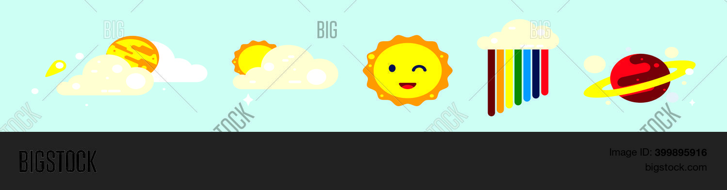 Set Sun Clipart Vector & Photo (Free Trial) | Bigstock