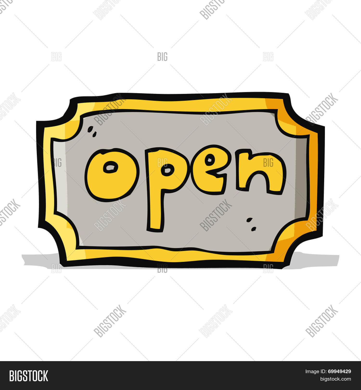 Cartoon Open Sign Vector & Photo (Free Trial) | Bigstock