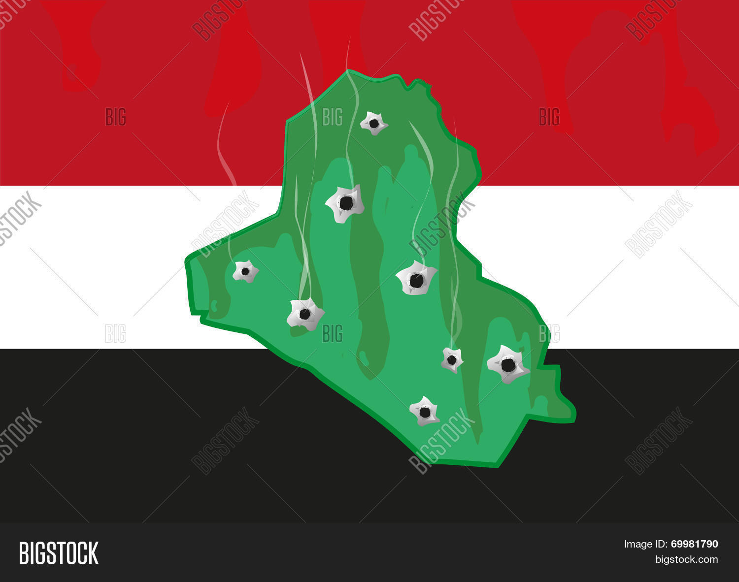 Iraq Map Colors Vector & Photo (Free Trial) | Bigstock