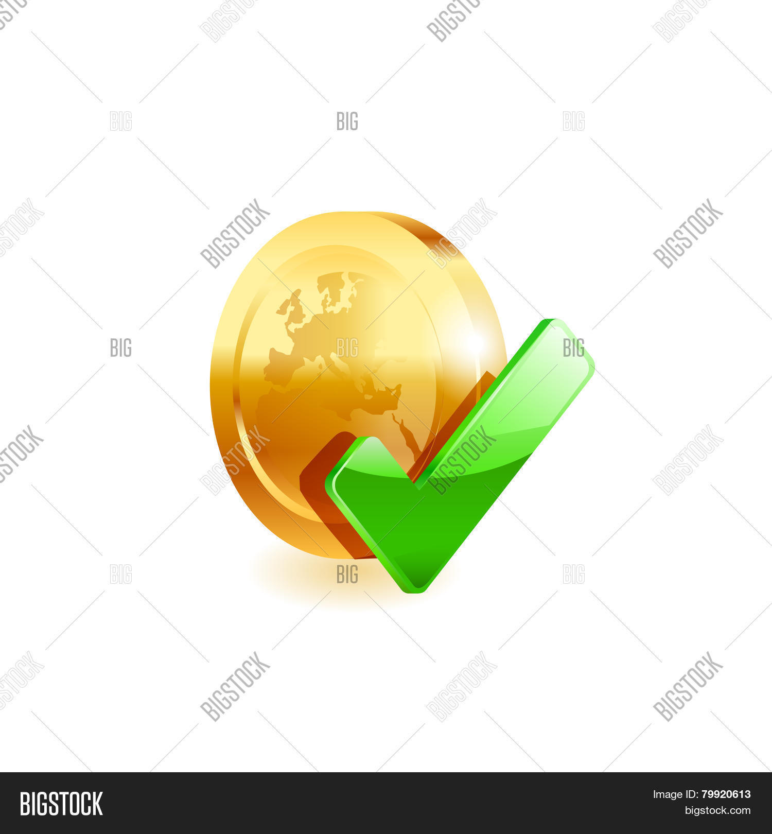 Gold Coin Green Vector & Photo (Free Trial) | Bigstock