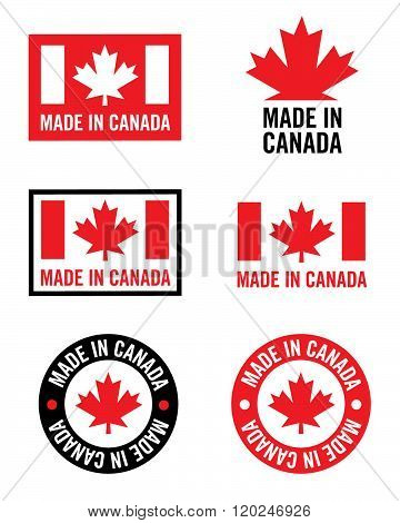 A collection of Made in Canada Symbols and Icons Stock Vector & Stock ...