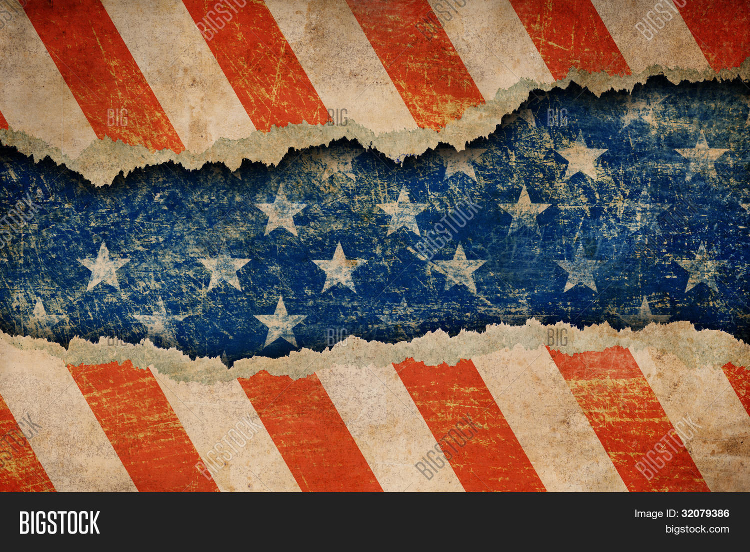 Grunge ripped paper USA flag pattern Stock Photo & Stock Images | Bigstock