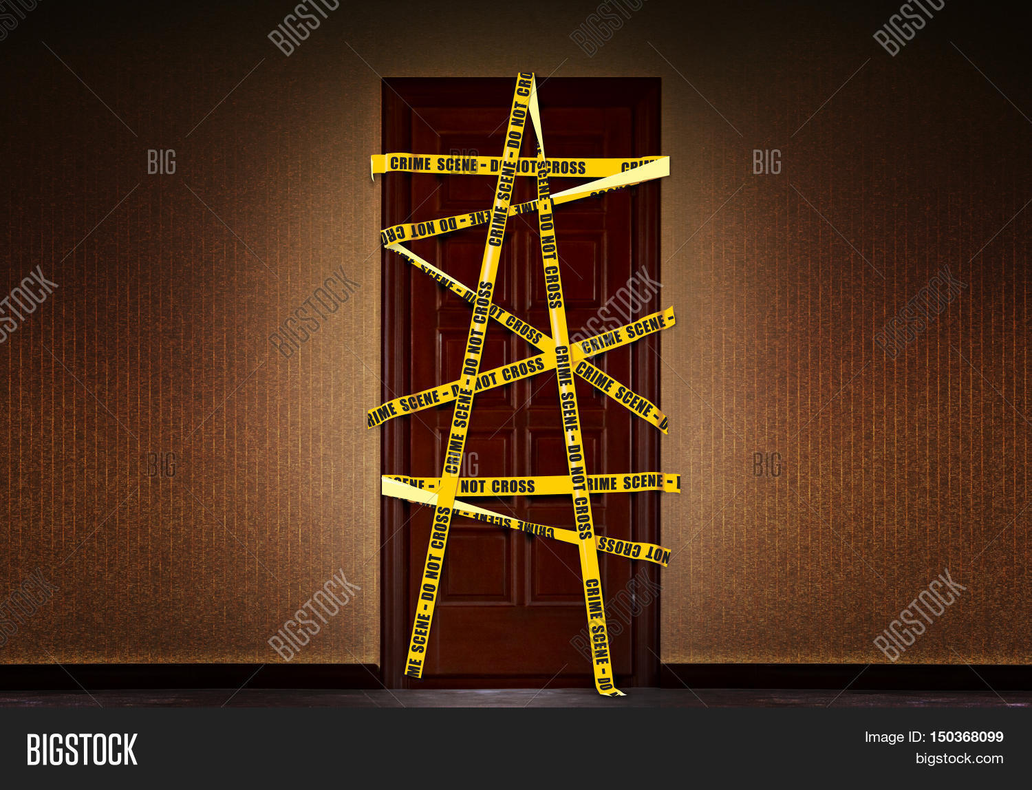 Dramatic image of a closed door in the house, which is blocked by ...