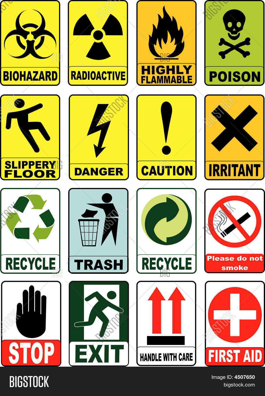 Useful Warning Symbols Vector & Photo | Bigstock