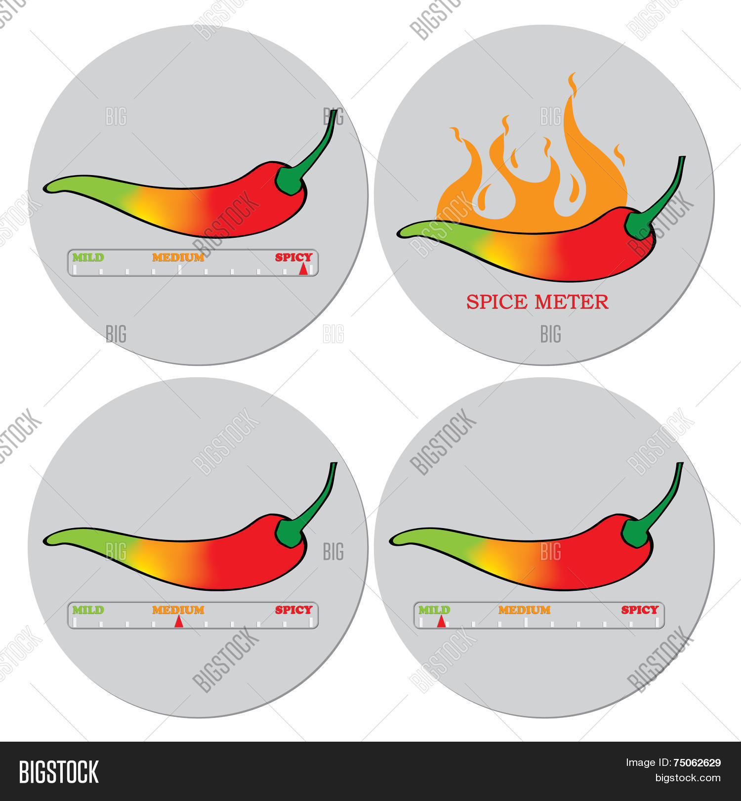 Chili Spice meter Stock Vector & Stock Photos | Bigstock