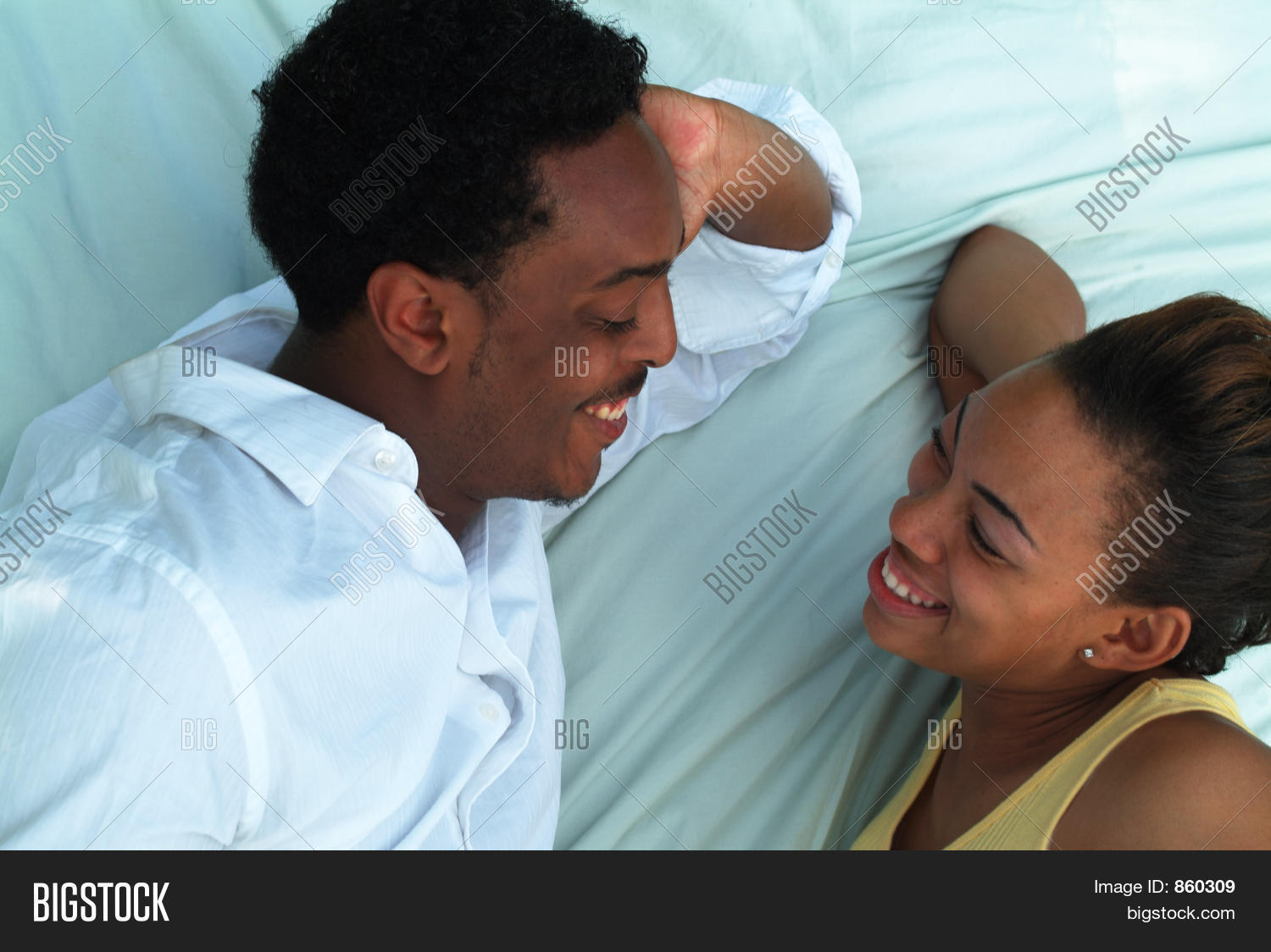 Couple Talking On Bed Stock Photo & Stock Images | Bigstock