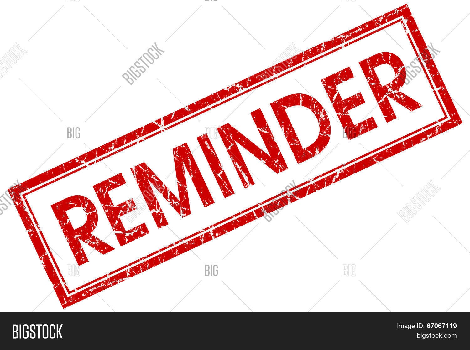 Reminder Red Square Grungy Stamp Isolated On White Background Stock ...