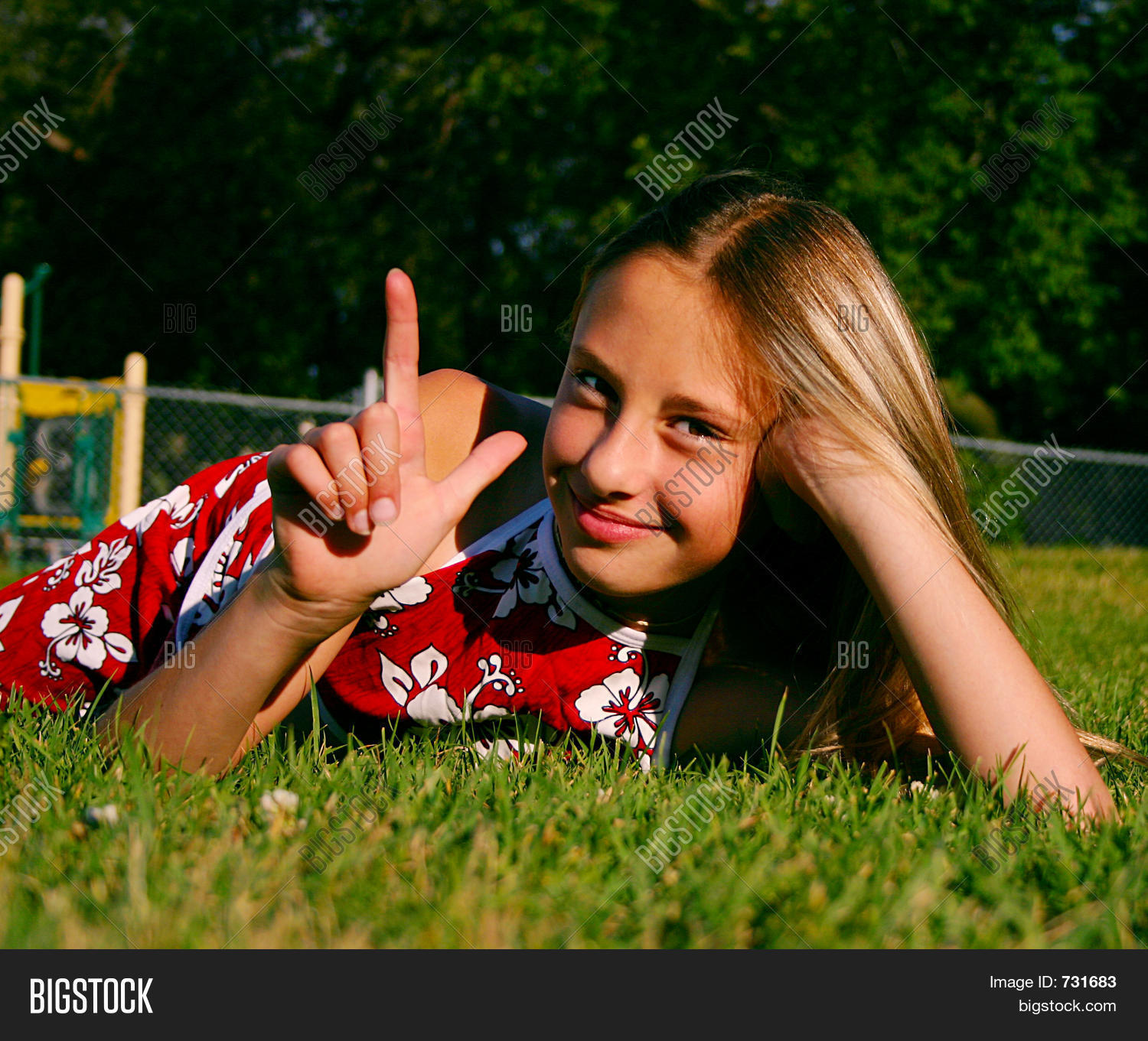 Little Girl Giving Loser Sign Stock Photo & Stock Images | Bigstock