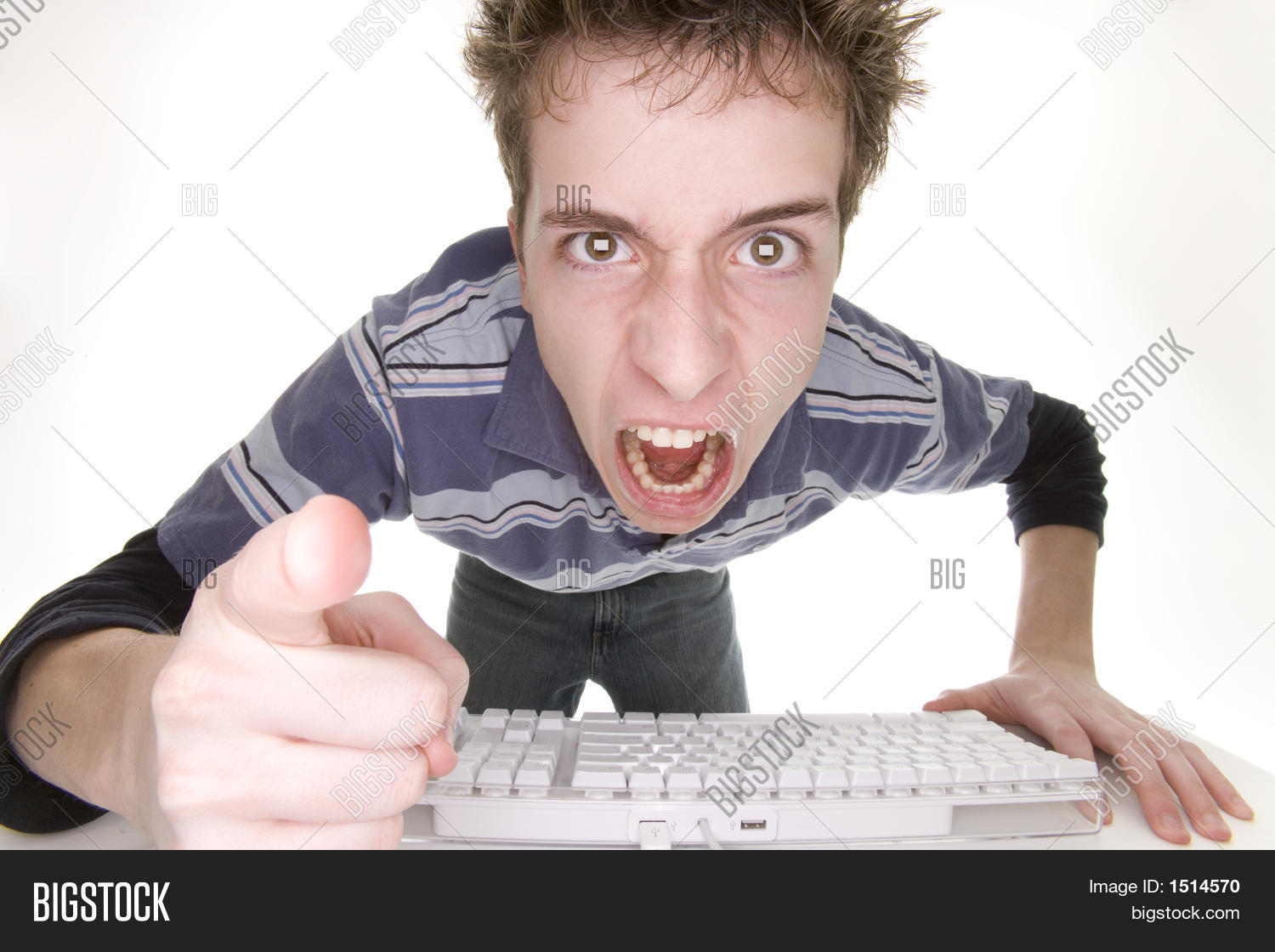 Teenage Boy Angry Computer Image & Photo | Bigstock