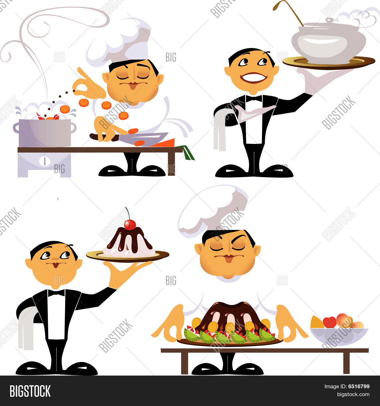 Animated Characters Of A Workers Of Kitchen Stock Vector & Stock Photos ...