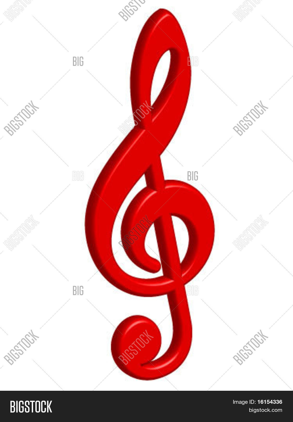 3d red treble clef vector illustration Stock Vector & Stock Photos ...