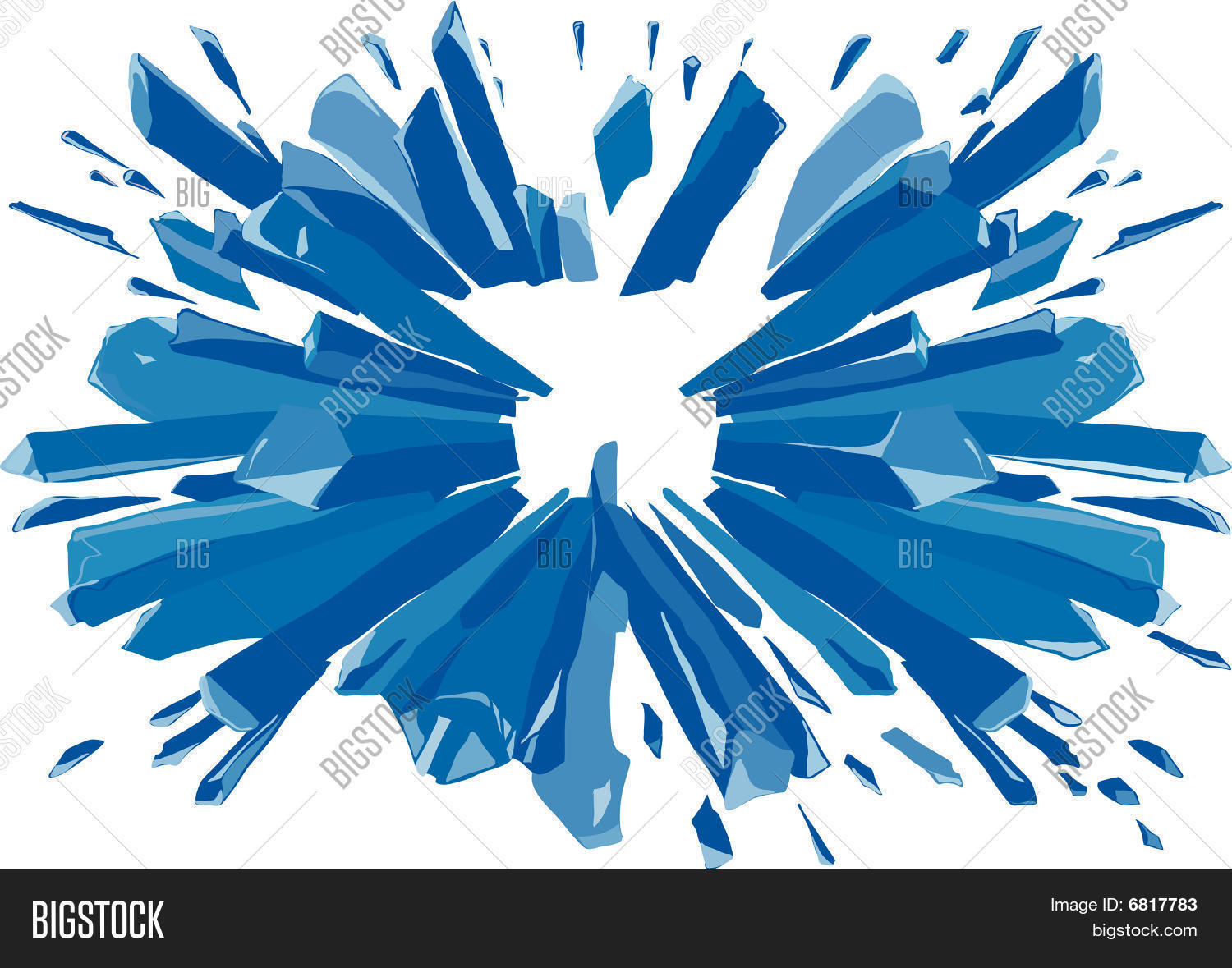 Explosion Ice Fragments Vector & Photo | Bigstock