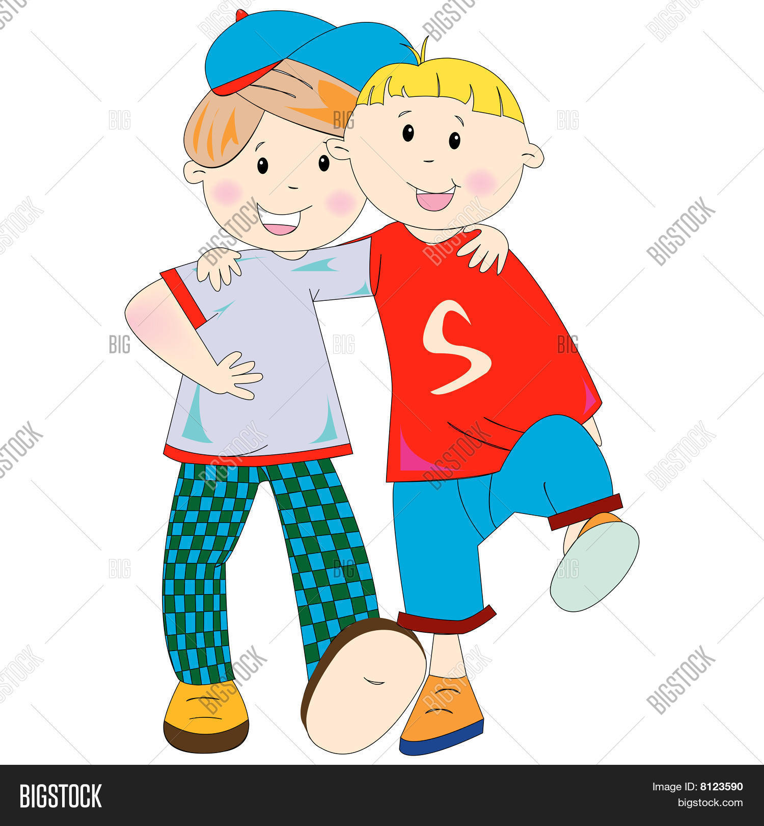 Best Friends Cartoon Vector & Photo | Bigstock