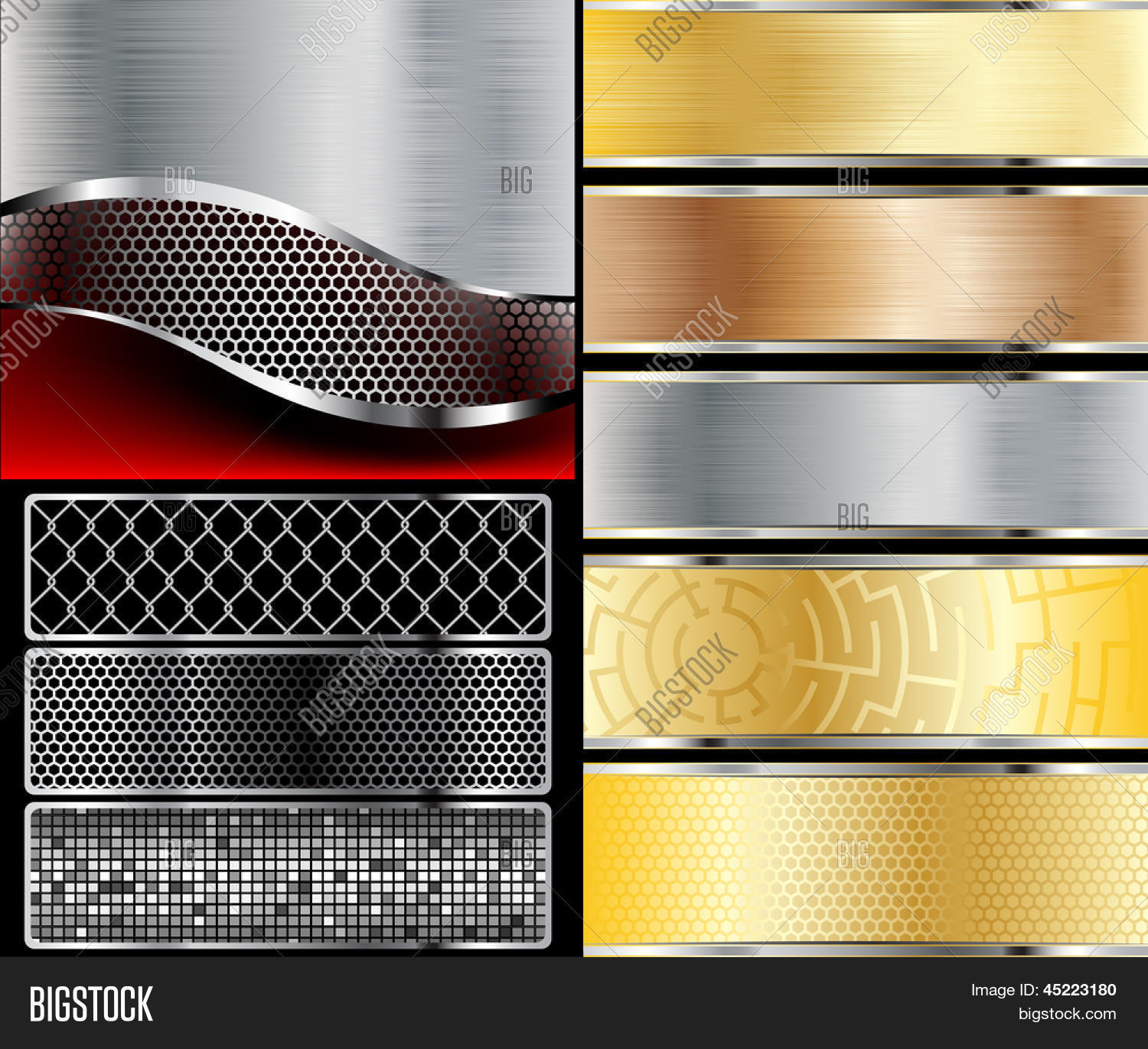 Illustration of abstract background with a metallic element. Vector ...