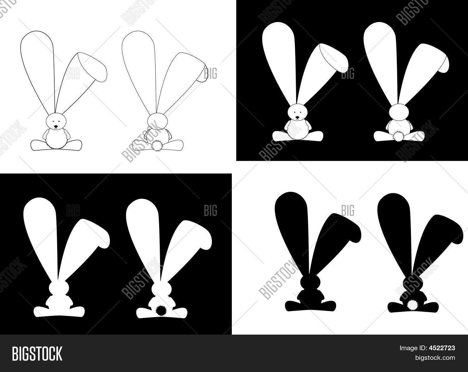 Easter Bunny Big Ears Silhouette Vector & Photo | Bigstock