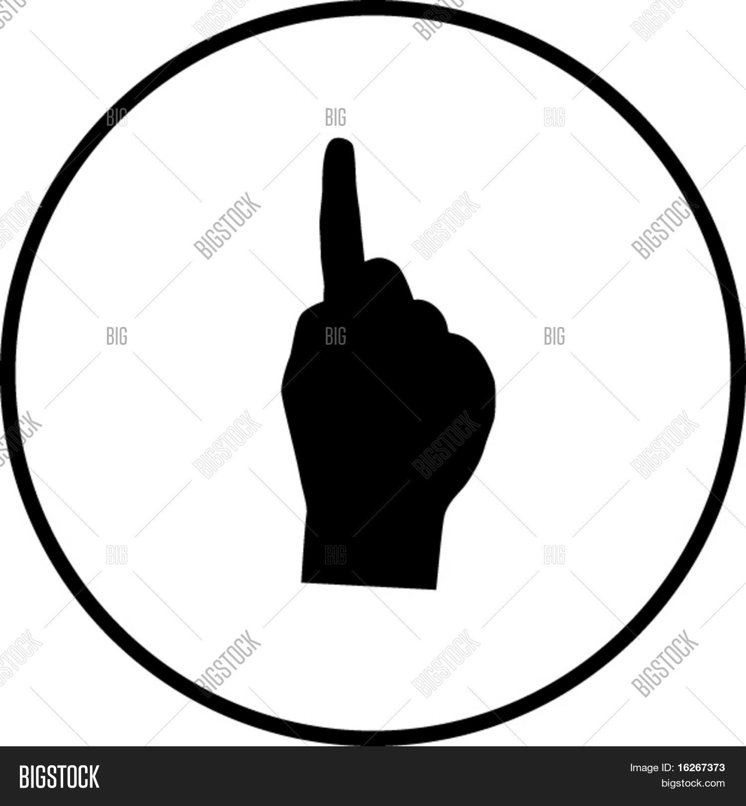 Hand Number One Symbol Pointing Vector & Photo | Bigstock