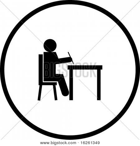 student writing in a desk symbol Stock Vector & Stock Photos | Bigstock