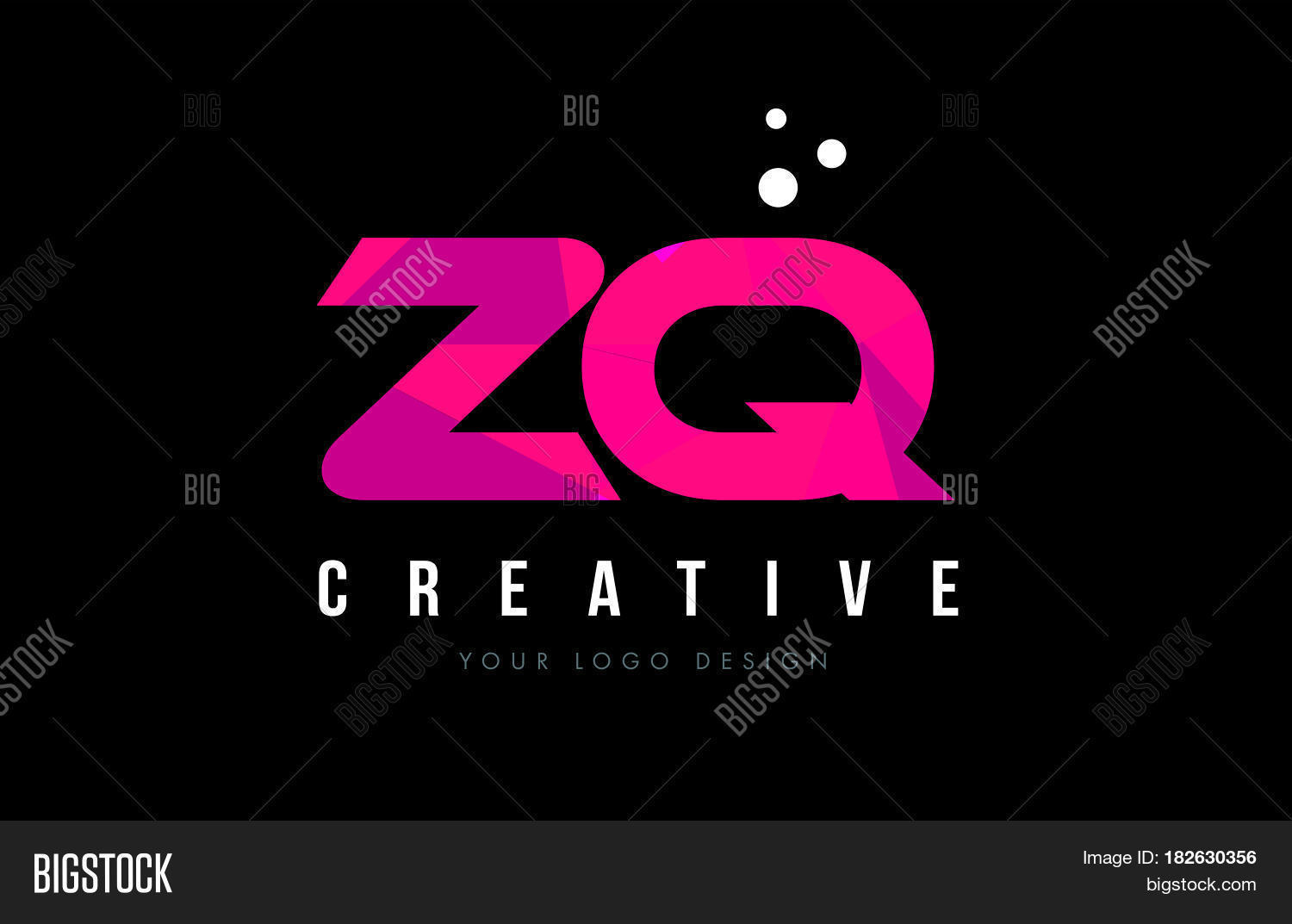 Zq Z Q Letter Logo Purple Low Poly Vector & Photo | Bigstock