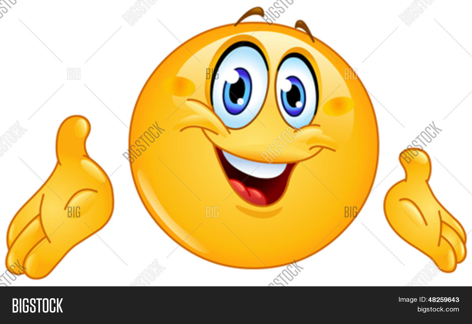 Emoticon Presenting His Hands Vector & Photo | Bigstock