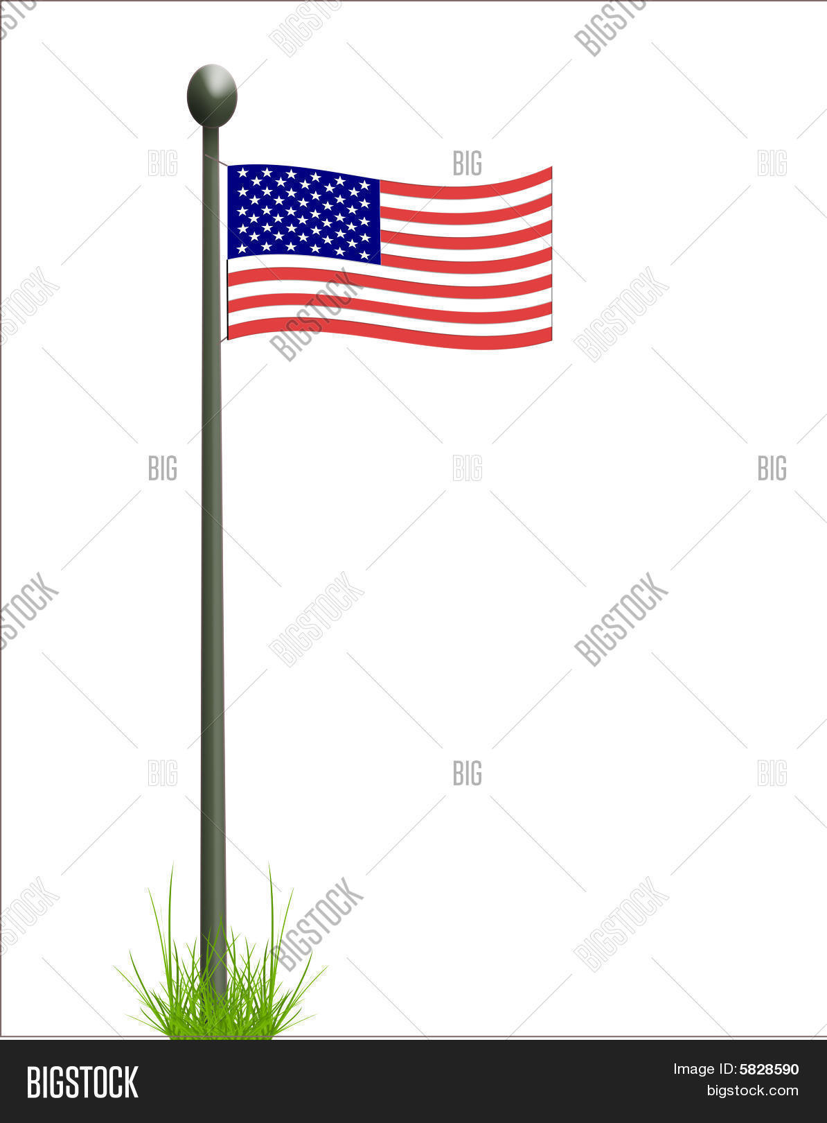 Curved Flag On Pole Stock Photo & Stock Images | Bigstock