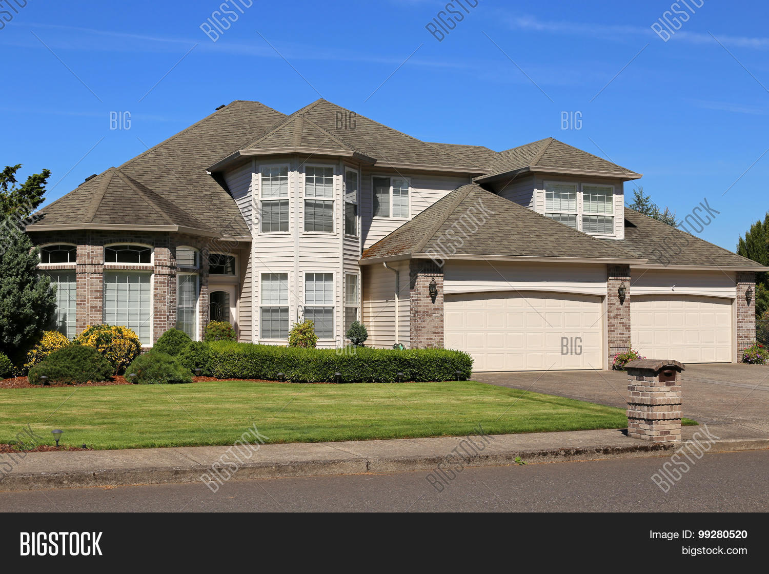 Beautiful Family Home Suburban Image & Photo | Bigstock