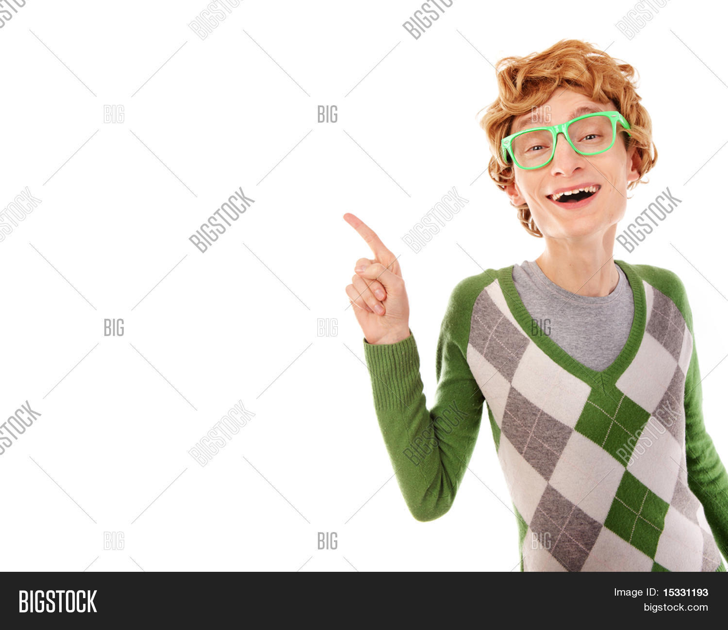 Funny guy pointing up Stock Photo & Stock Images | Bigstock