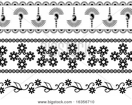 Henna border designs Stock Vector & Stock Photos | Bigstock