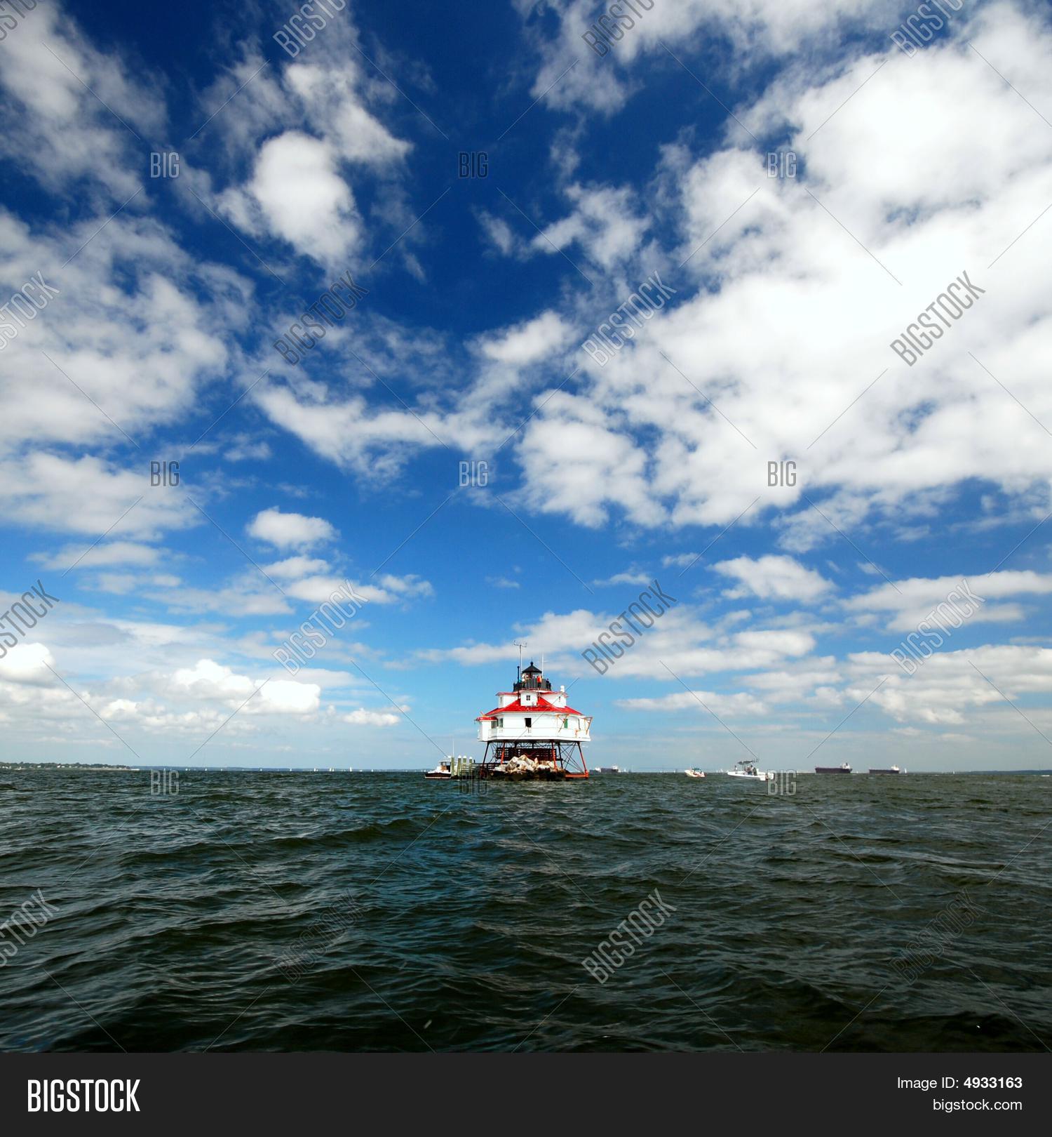 Lighthouse Middle Ocean Image & Photo | Bigstock