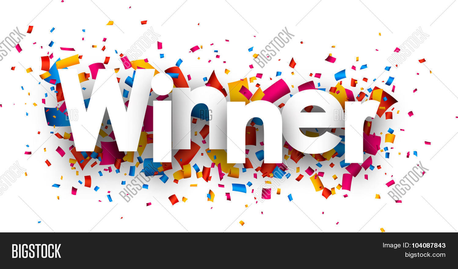 Vector y foto Winner Sign Colour Confetti. Vector | Bigstock